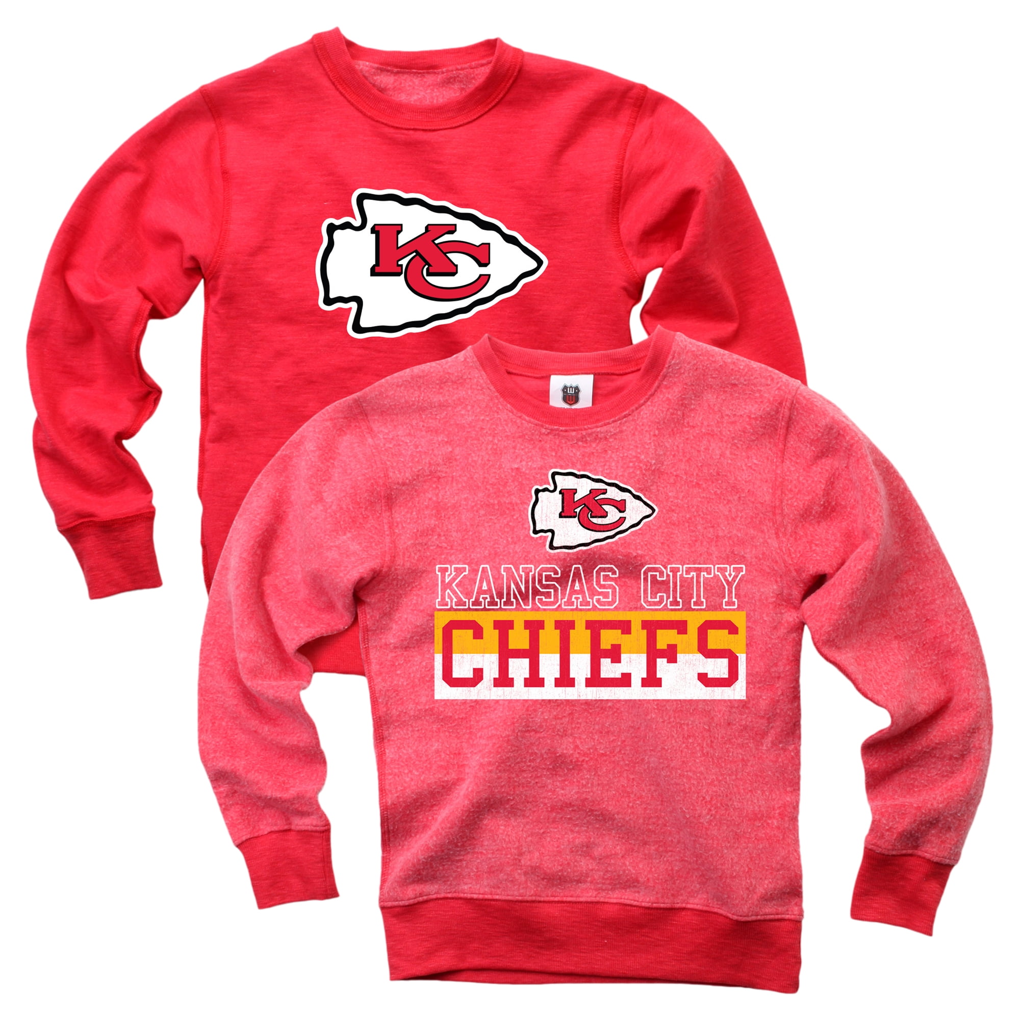 Youth Wes & Willy Red Kansas City Chiefs Reversible Fleece Pullover ...