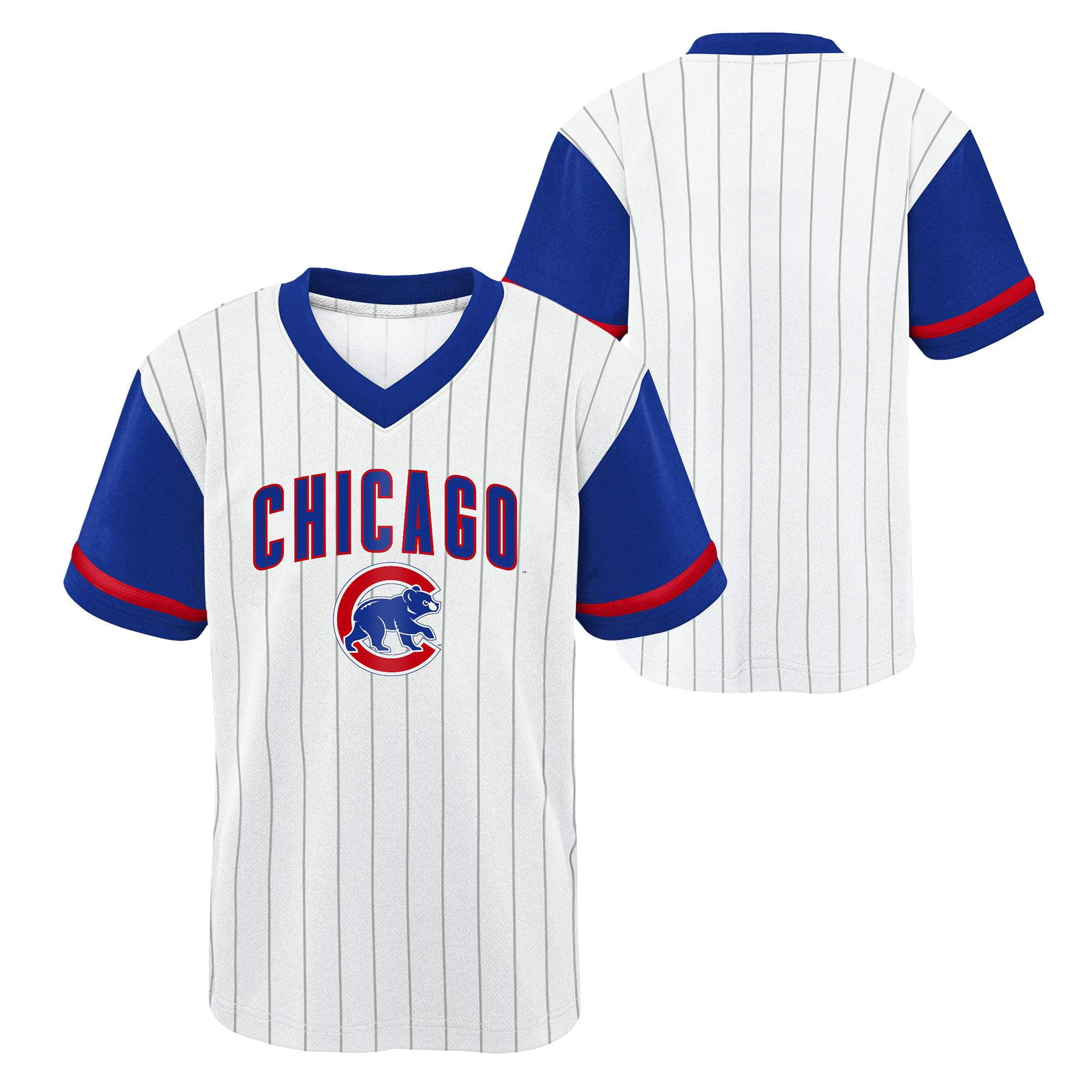 Youth White/Royal Chicago Cubs V-Neck T-Shirt - Walmart.com