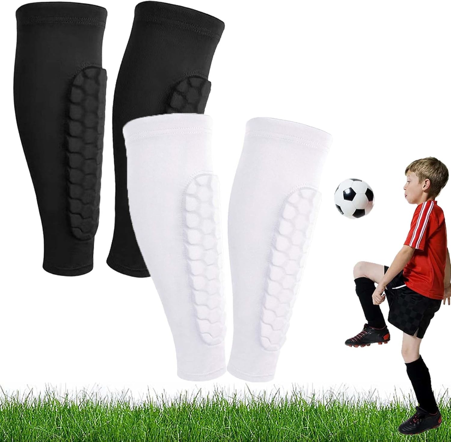 Youth shin guards, Shin Defender Shin Guards Kids, Calf Compression ...