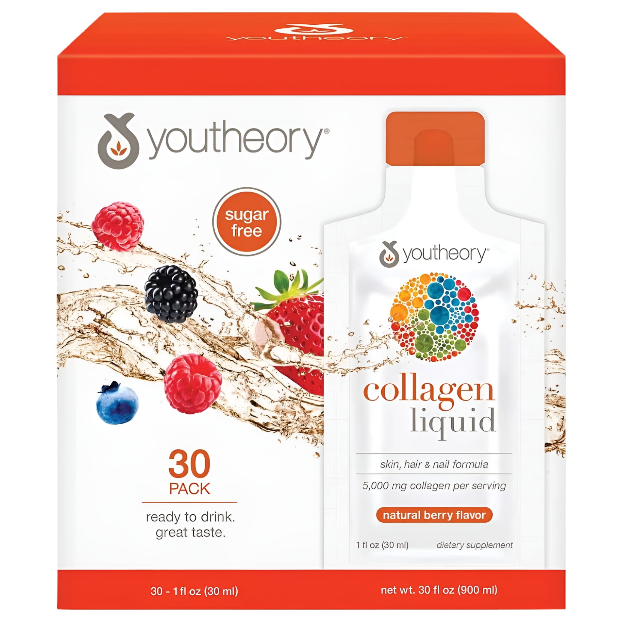 Youtheory Collagen Liquid Supplement, Revitalizes Skin, Hair, Nails ...