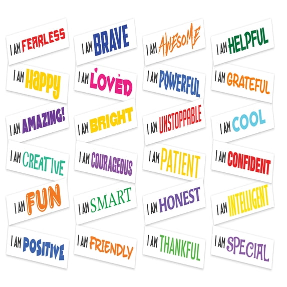 Youthful Affirmations 24 Pack Reusable "I AM" Daily Affirmation Static ...