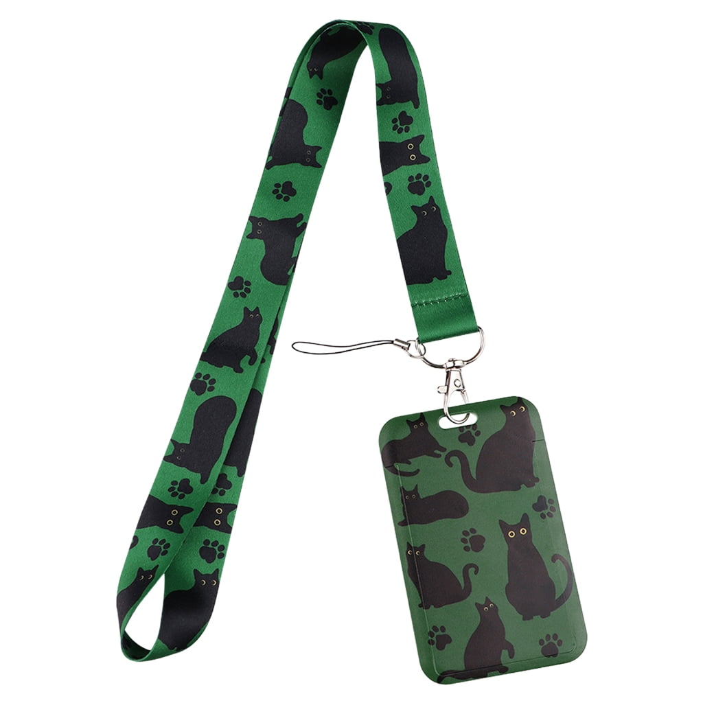 Youthful Cartoon Themed Clear Card Protector with Lanyard for Student ...