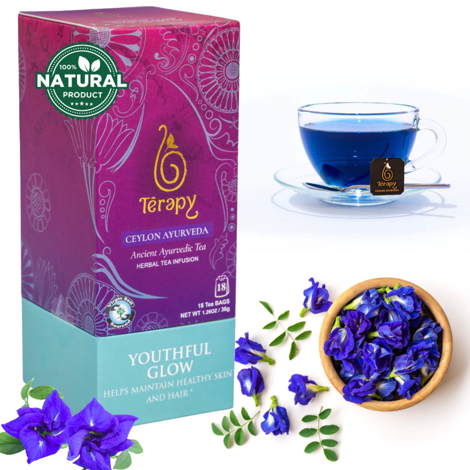 Youthful Glow Tea by Terapy Ceylon Tea - Walmart.com
