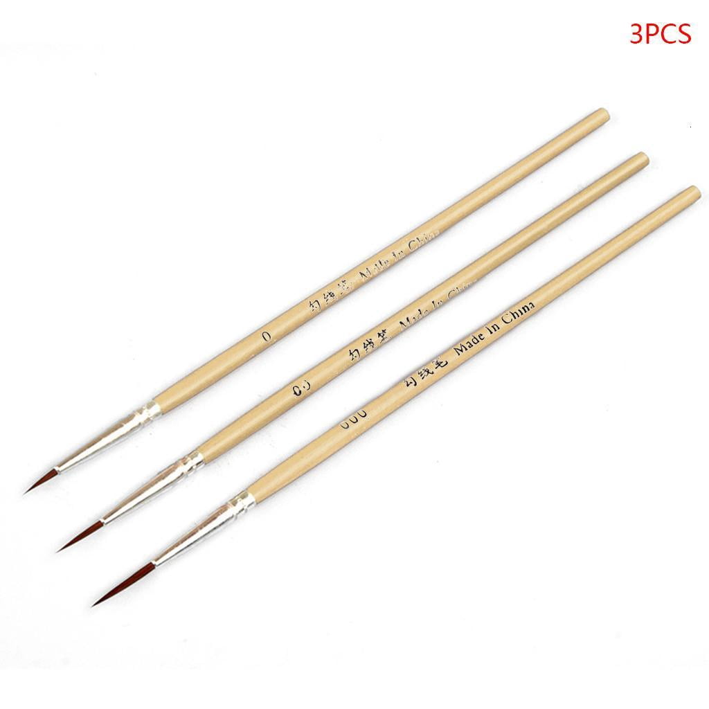 Youthyao 3pcs/set 0 00 000 Nylon Brush Hook Line Pen Professional Fine ...