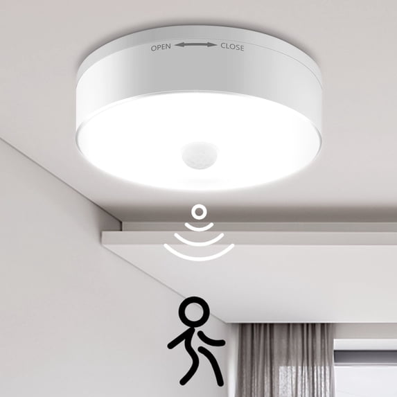 Youtob Wireless Ceiling Light, Battery Powered, 330LM 6500K LED, Motion ...