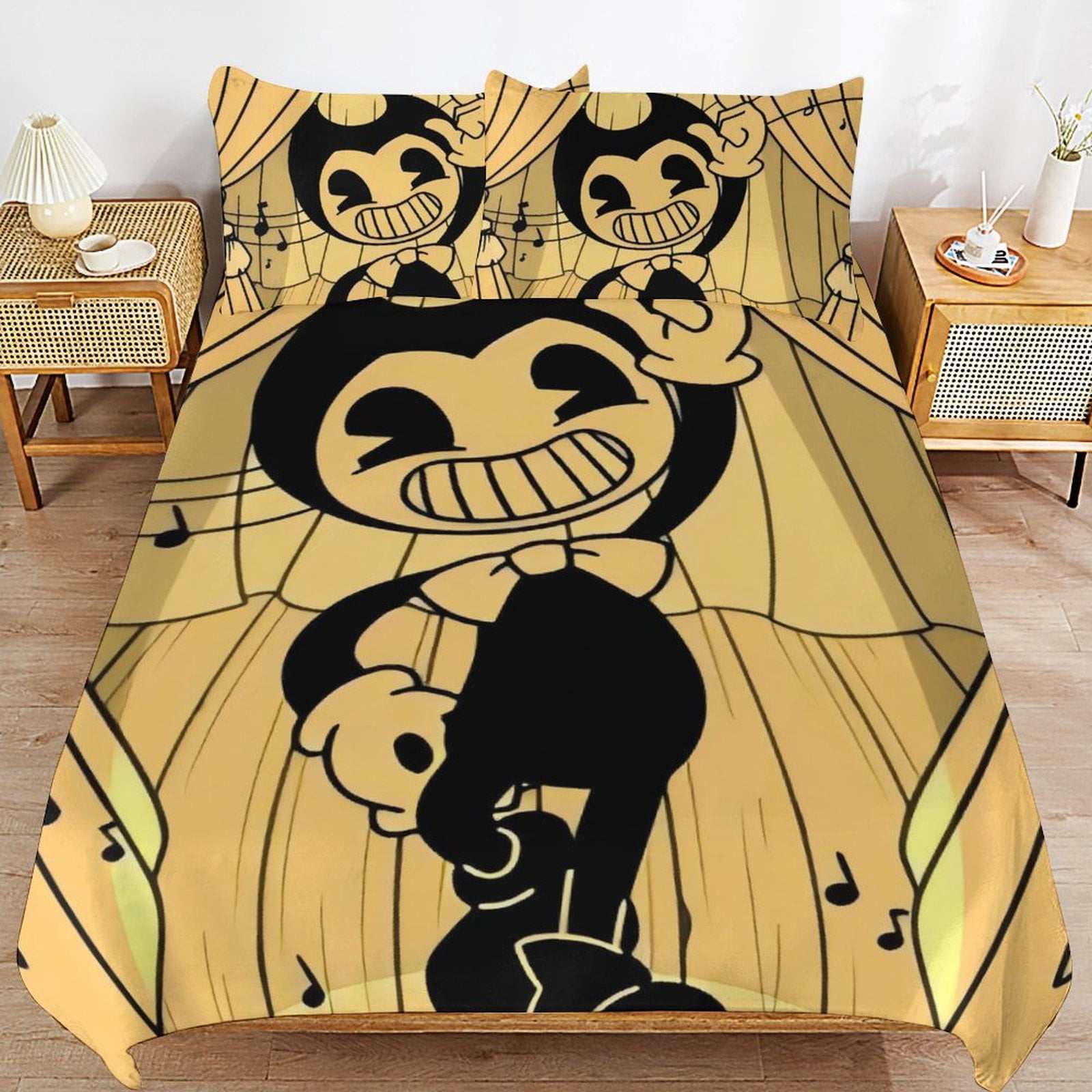 Youtooz BendyCartoon Anime 3 Piece Bed Soft Quilt Set 1 Duvet Cover And ...
