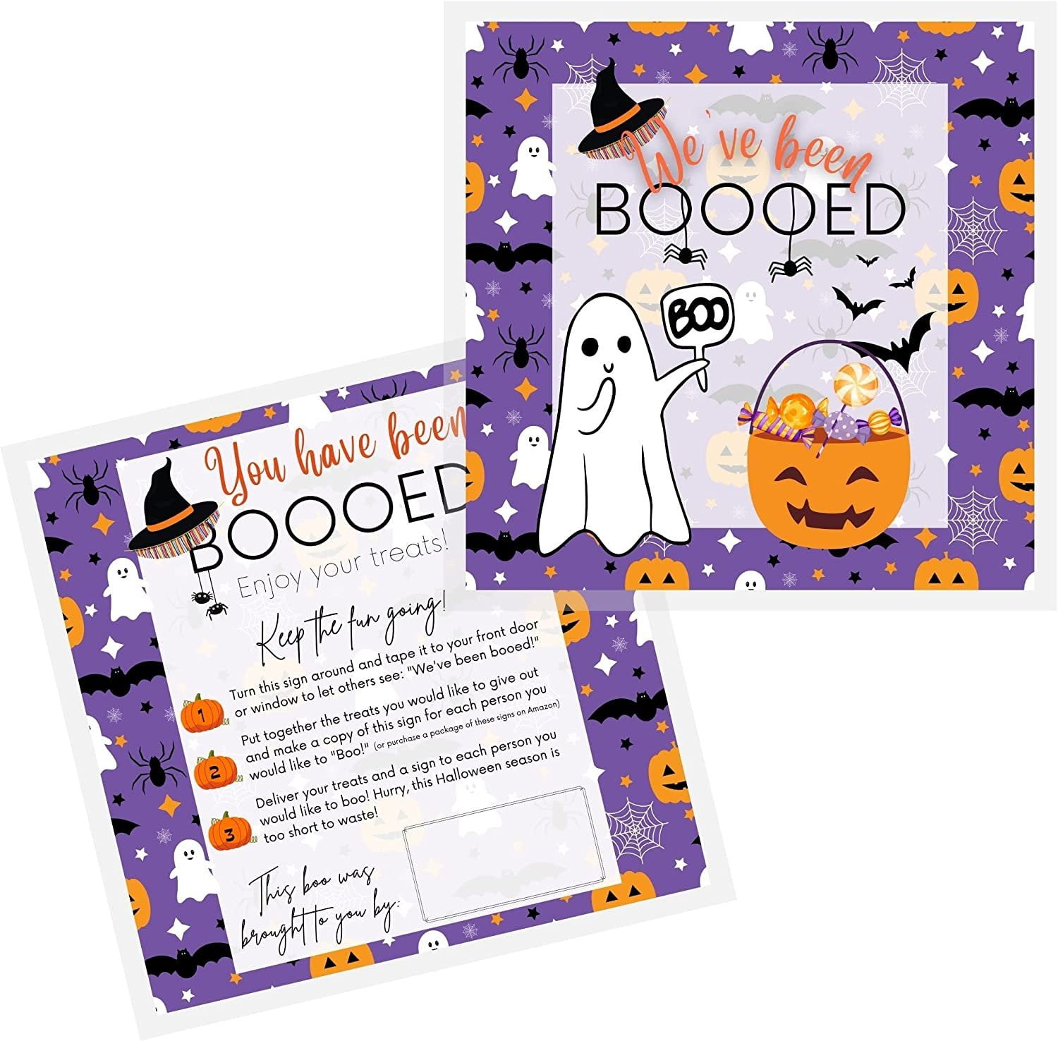 Youve Been Booed Fall Halloween Door Signs Boo Your Neighbors Game 25 ...
