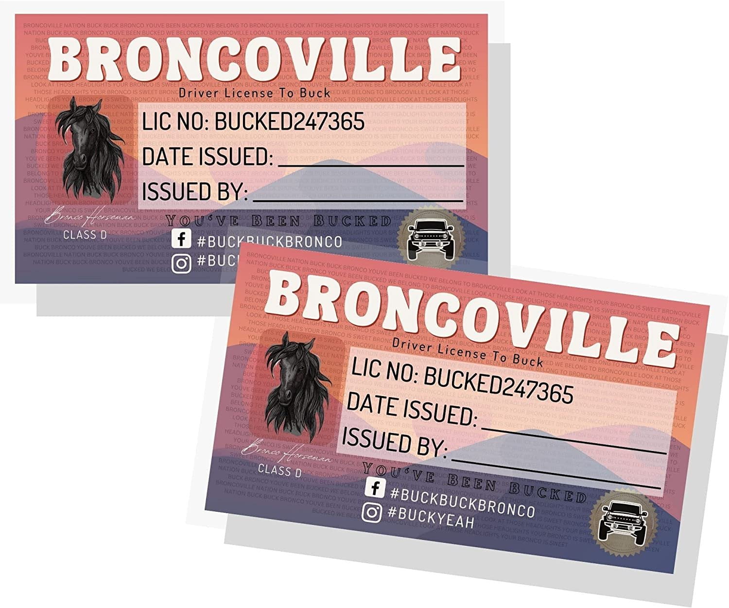 Youve Been Bucked Bronco Tags 50 pk Buck Buck Bronco #BuckBuckBronco ...