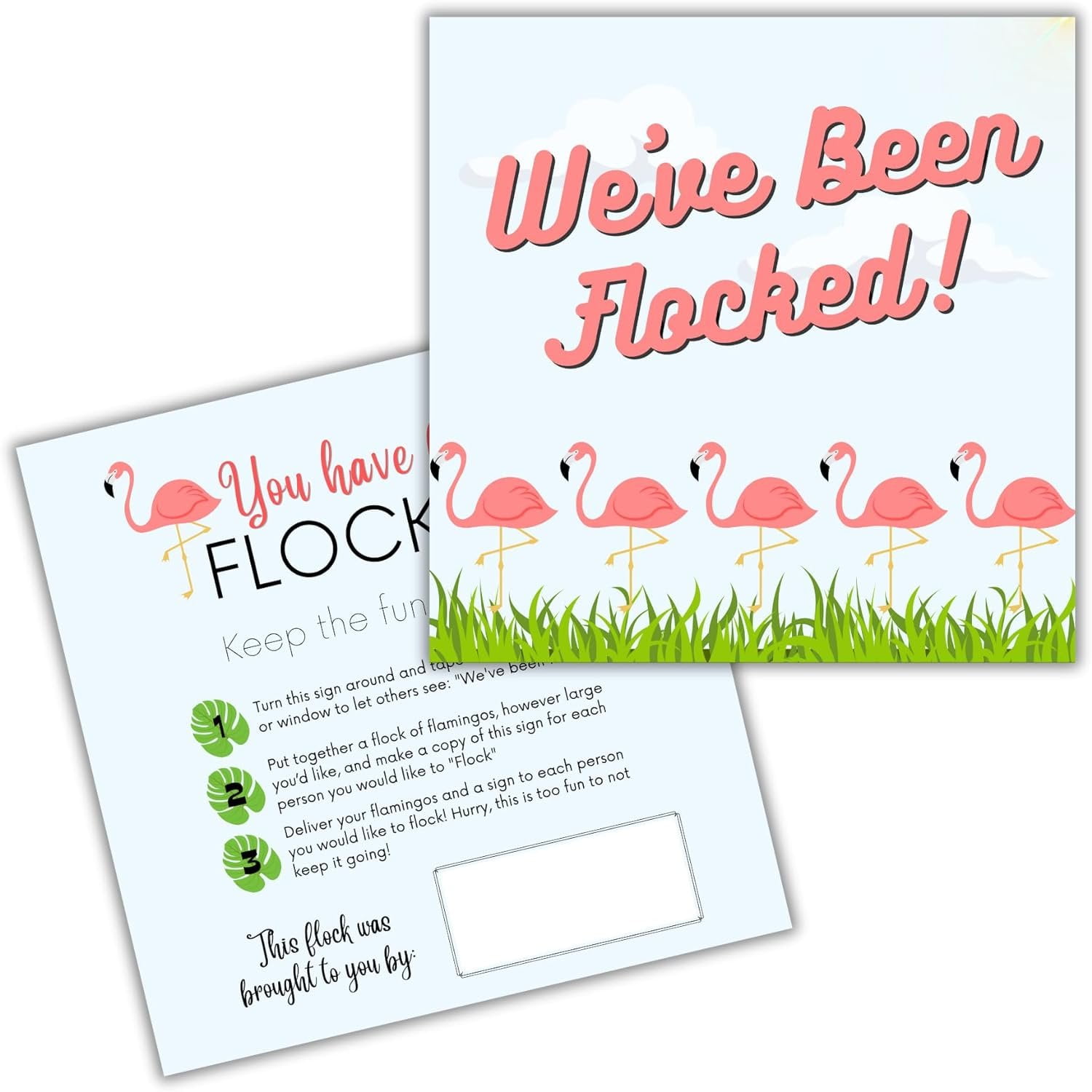 Youve Been Flocked Door Signs Flock Your Neighbors Game 25 pk 8x8 ...