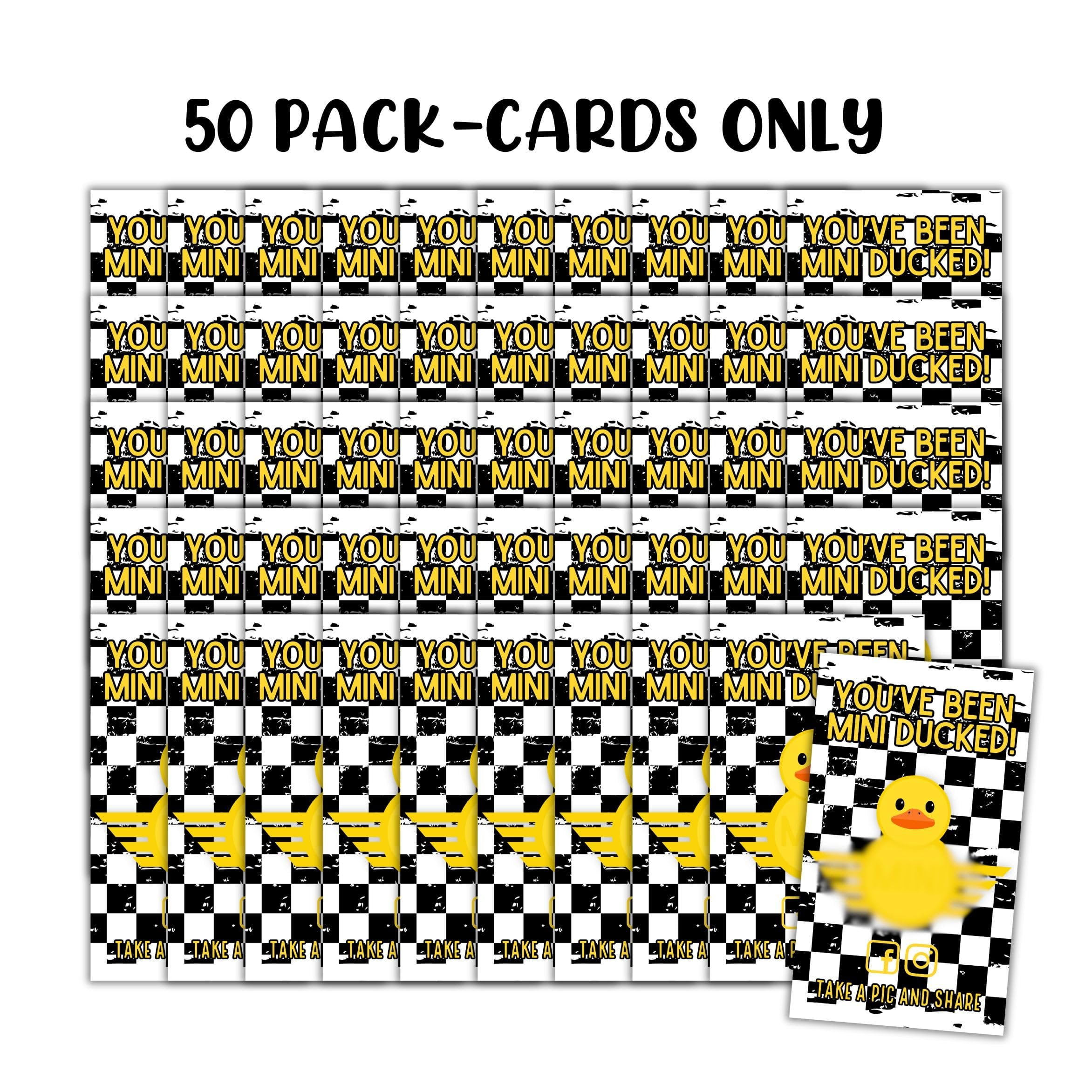 Youve Been Mini Ducked with Checkered Mini Cards 50pk 2x3.5 Duck Duck ...