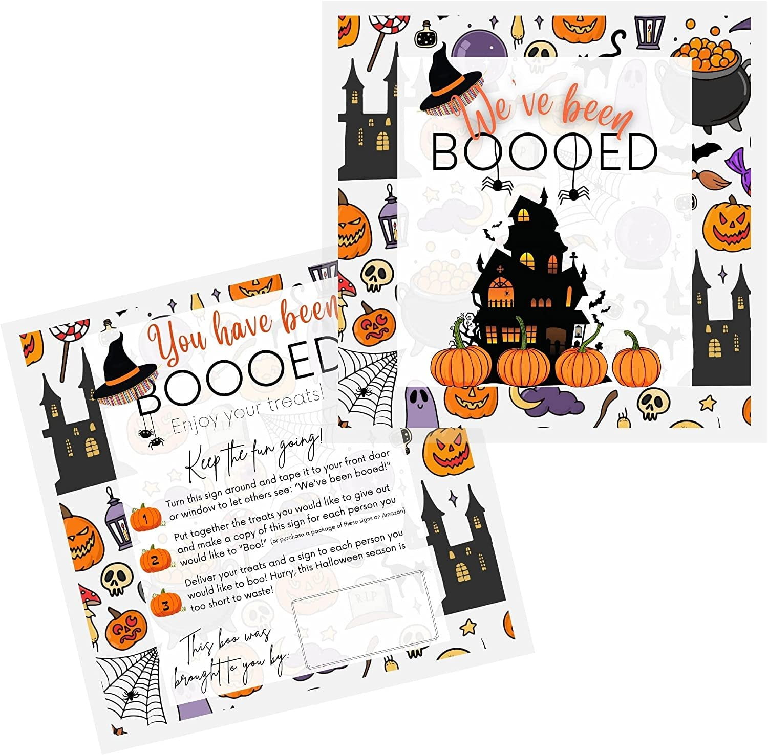 Youve Been Booed Fall Halloween Door Signs Boo Your Neighbors Game 25 ...