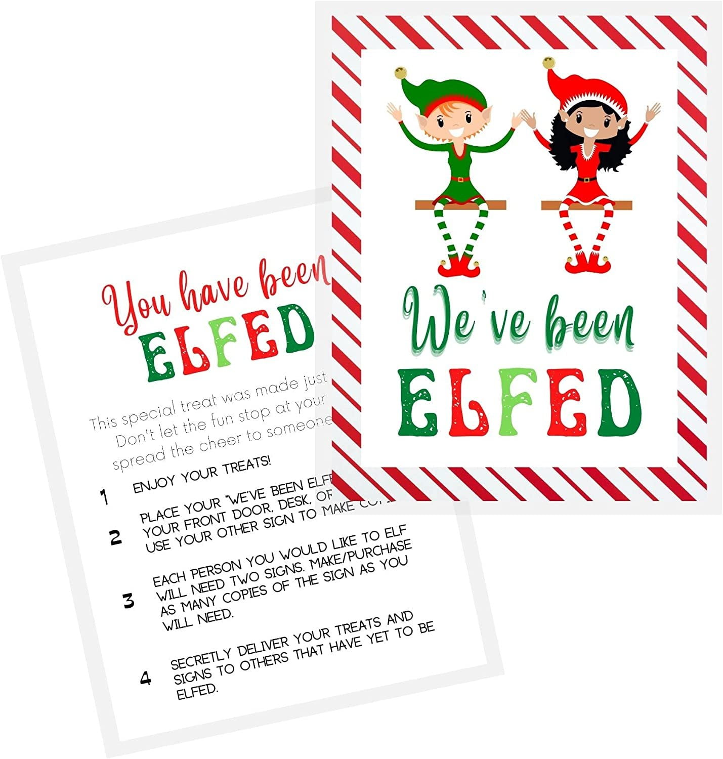Youve Been Elfed 25 Pack 8.5x11" inches Standard Paper Size We've Been ...