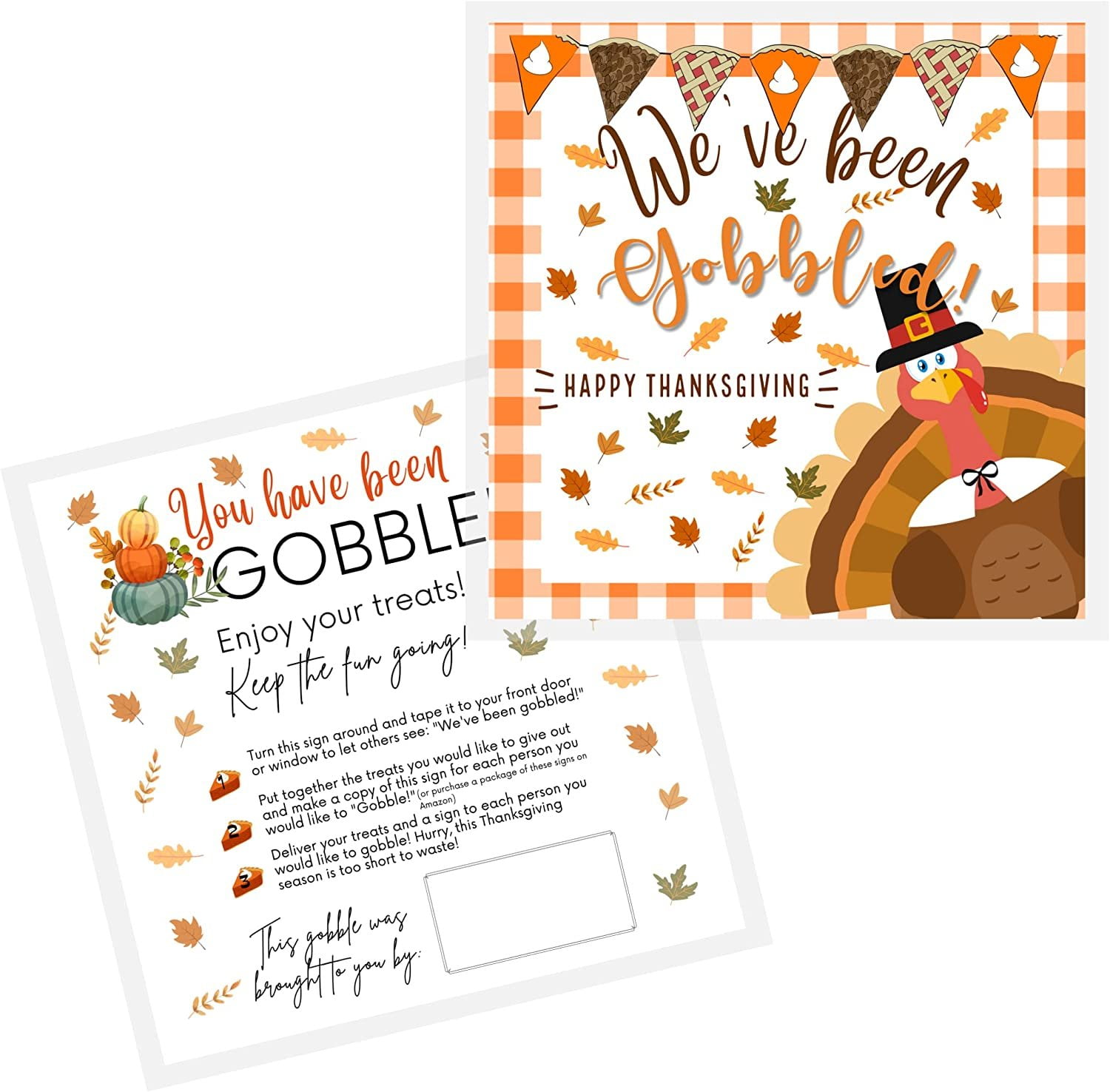 Youve Been Gobbled Thanksgiving Game Sheets 40 Pack 8x8" inches ...