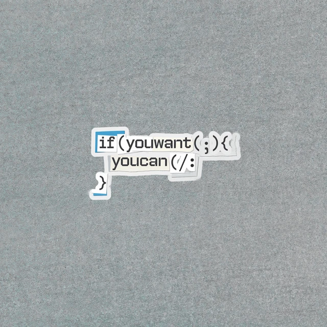If Youwant() Youcan() Motivational Coding Sticker For Programmersphone ...