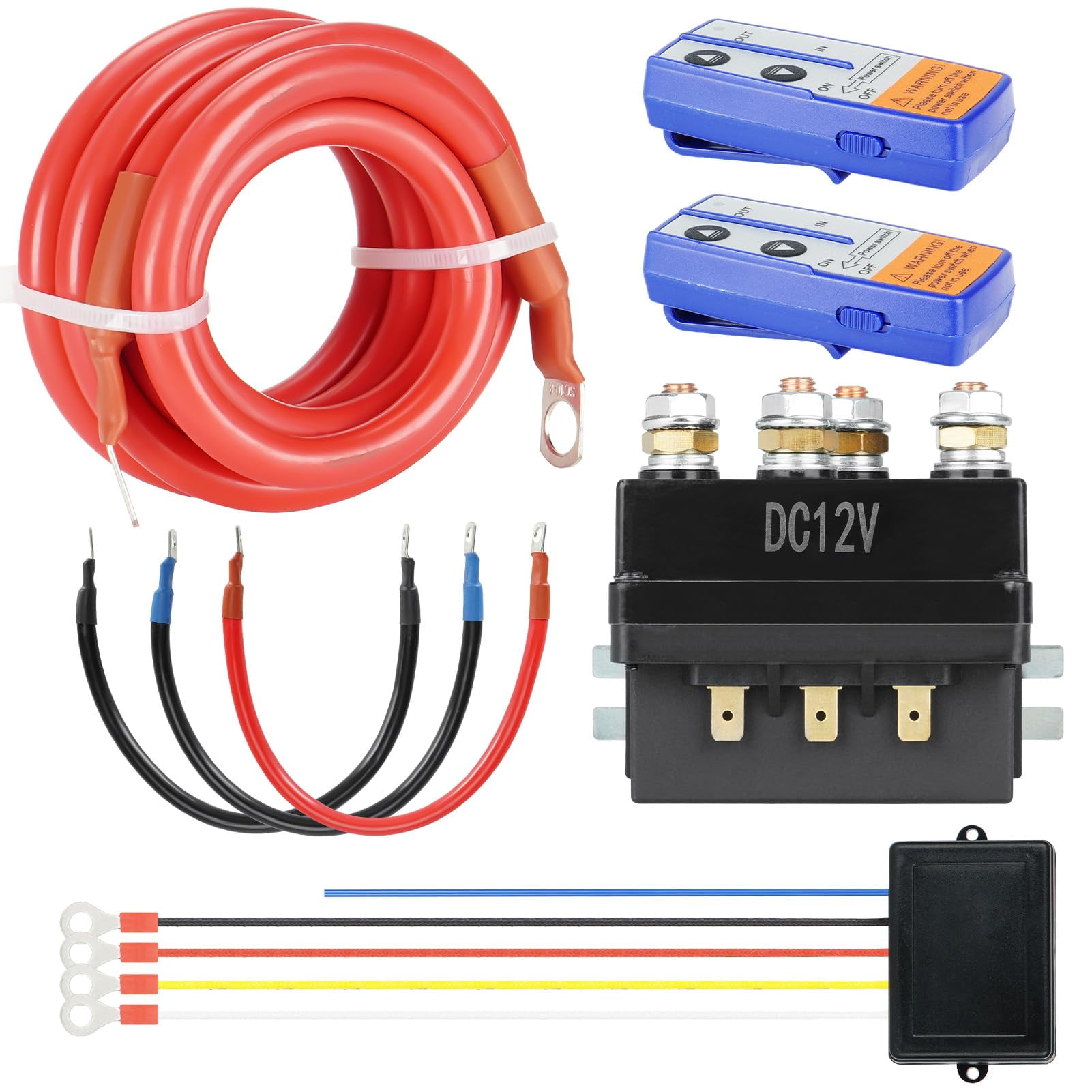 Youxmoto 12V 500A Winch Solenoid Contactor Relay and Receiver + 2pcs ...