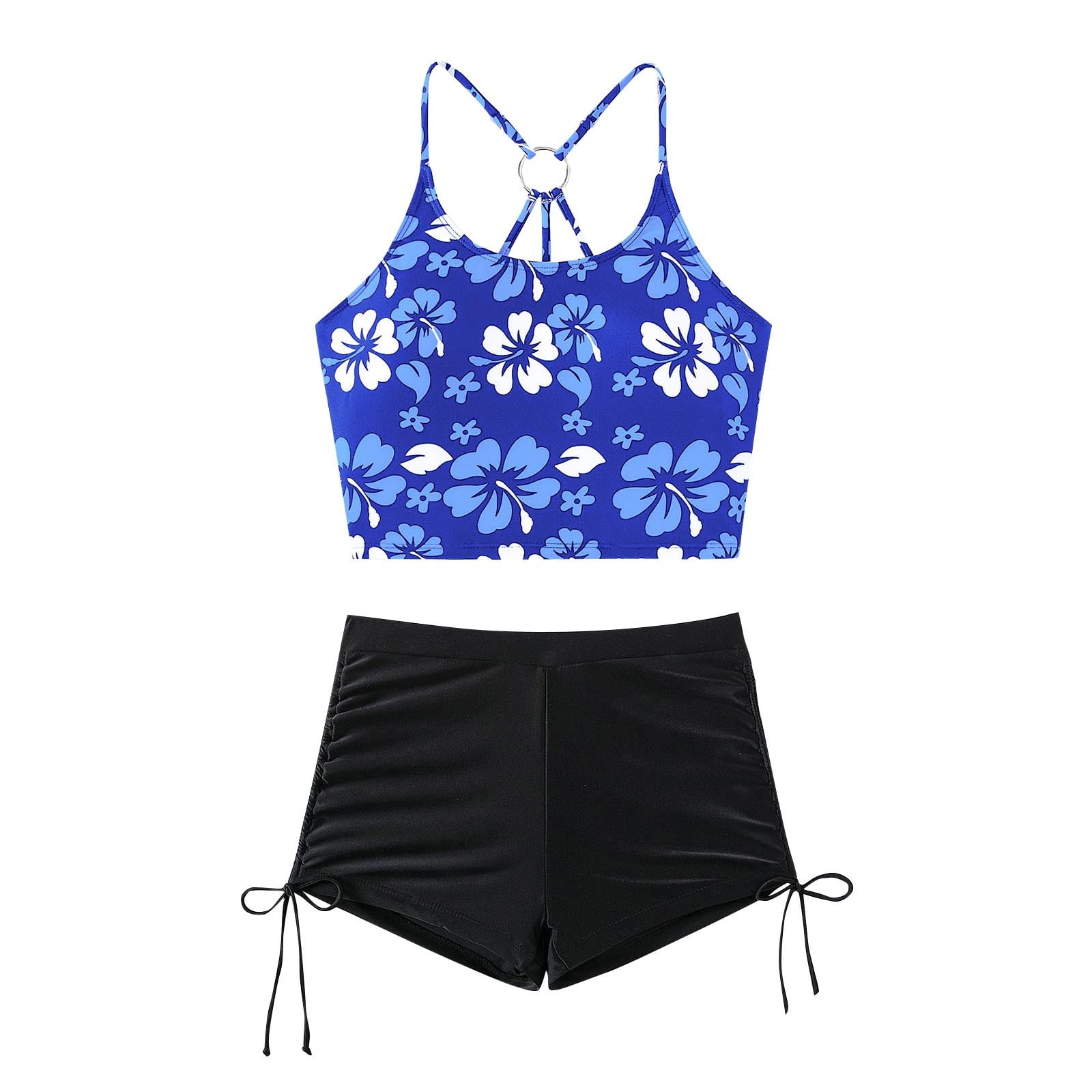 Youyipin Womens Swimsuits Floral Print Sexy Tankini Shorts Swimsuit For ...