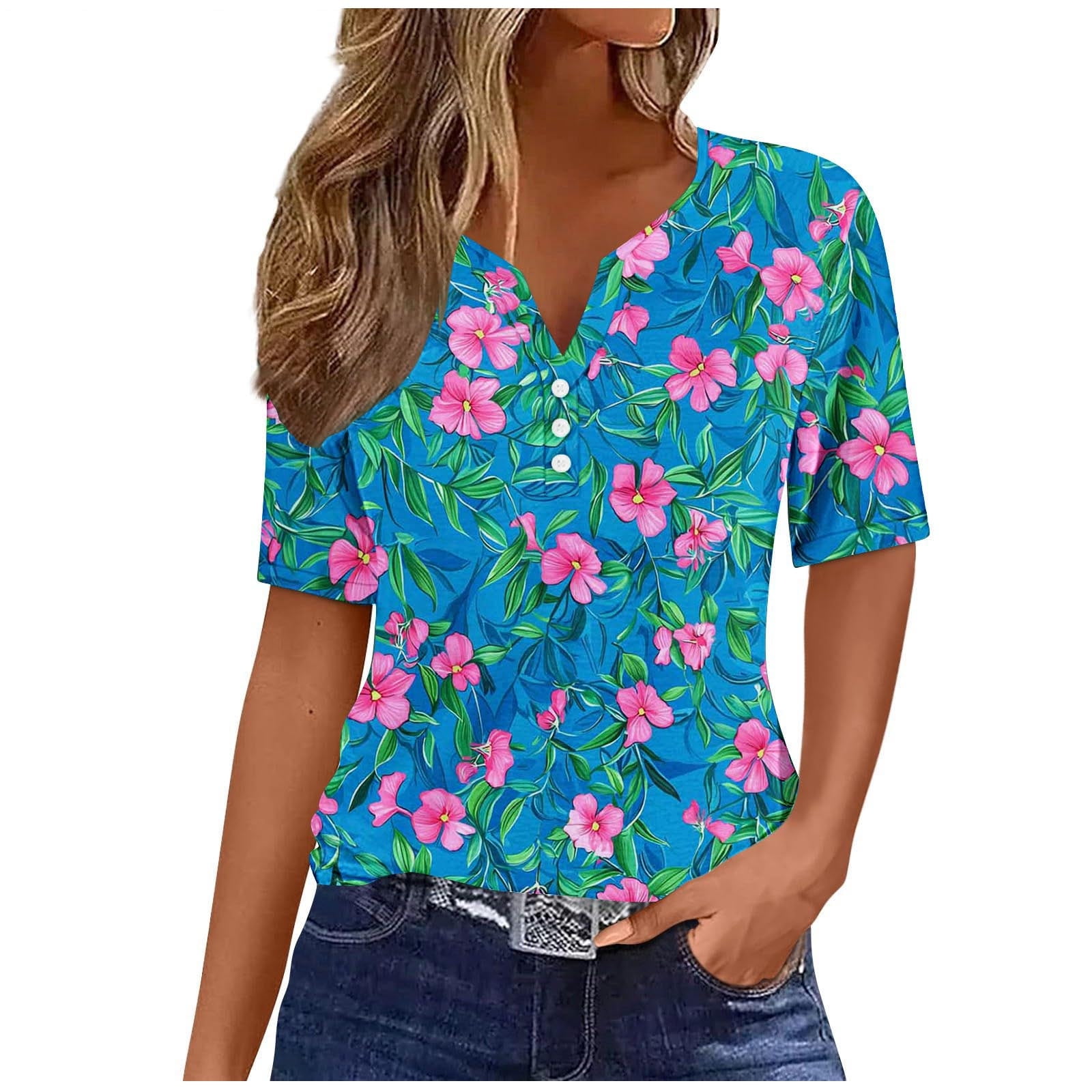 Youyipin Womens Tops Hawaiian Shirts For Women Summer Beach Shirt ...