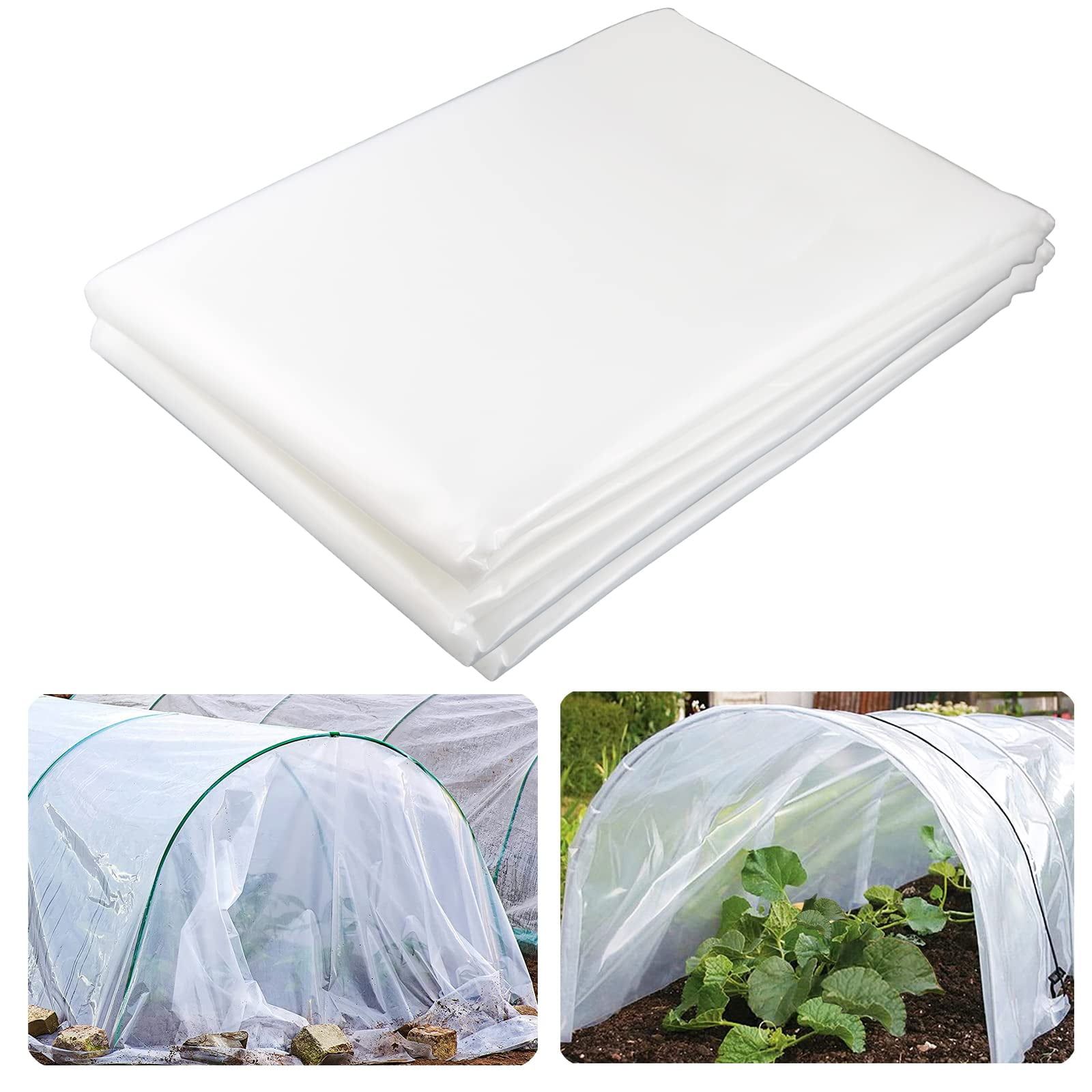 Yowlieu 6 Mil Clear IFF17 Greenhouse Plastic Sheeting, 6.5' x 9.8' UV ...