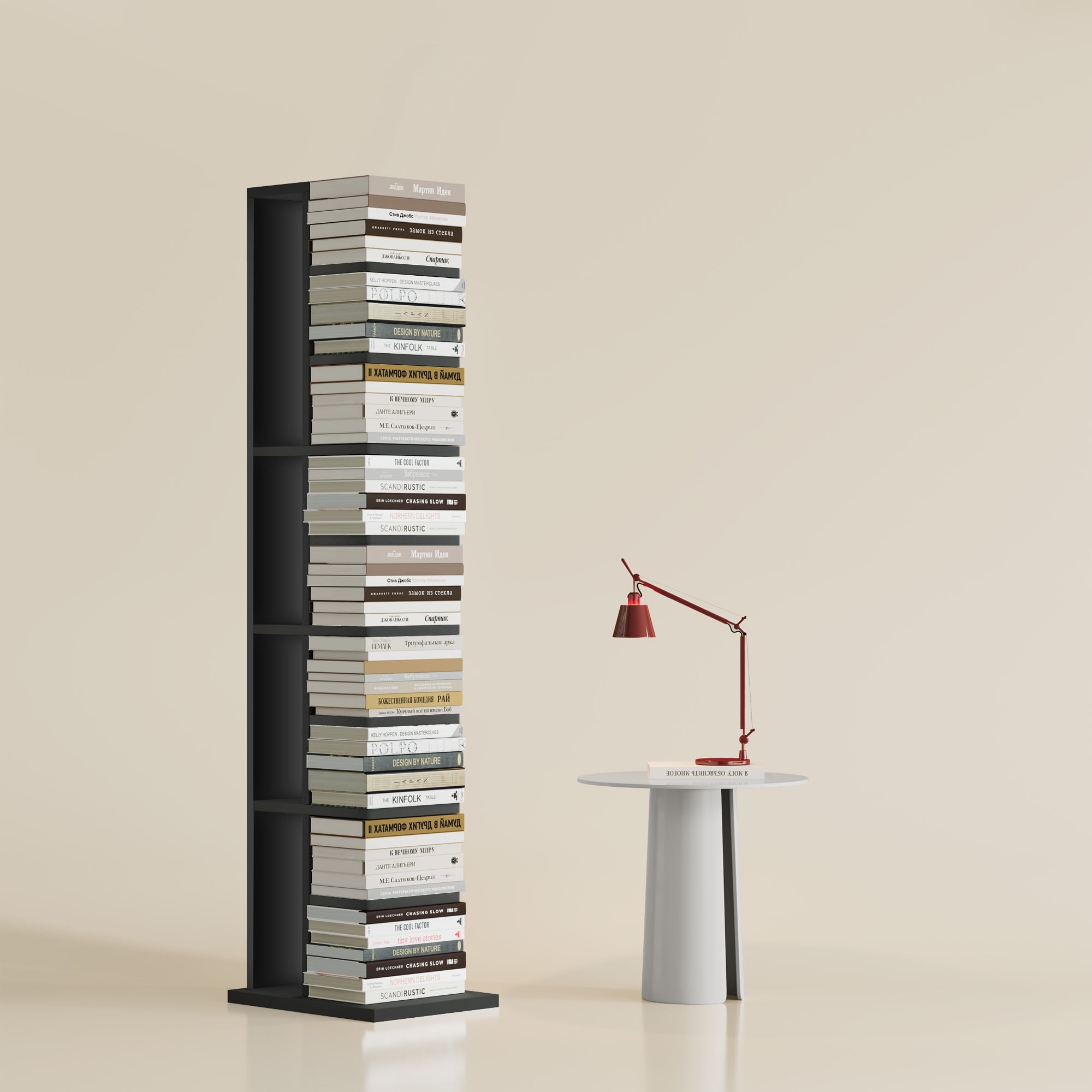 Yowos 9 Tier Bookshelf, Vertical Corner Shelf with Modern Invisible ...