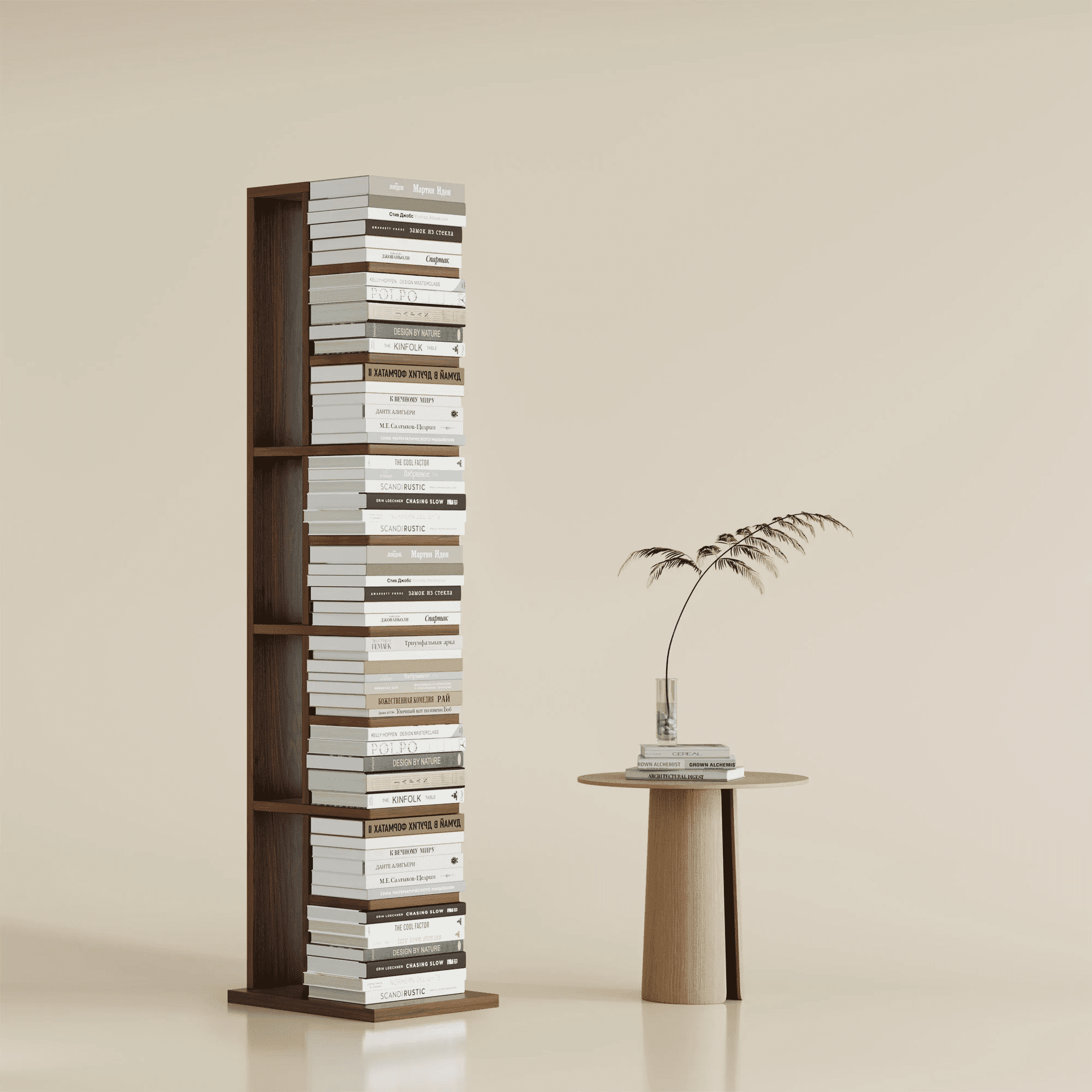 Yowos 9 Tier Bookshelf, Vertical Corner Shelf with Modern Invisible ...