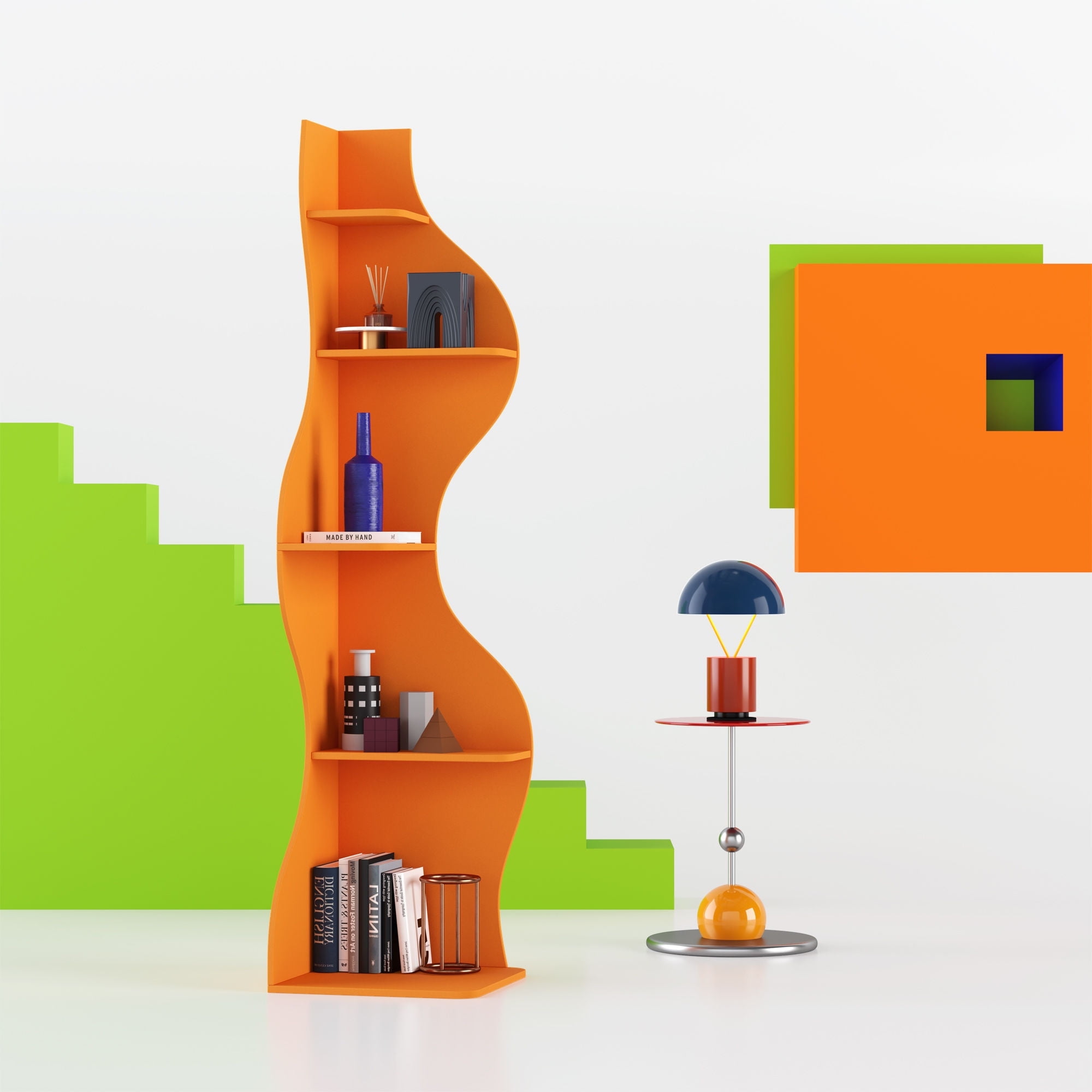 Yowos Corner Bookshelf, 5 Tier Modern Bookshelf Bookcase Small Storage ...