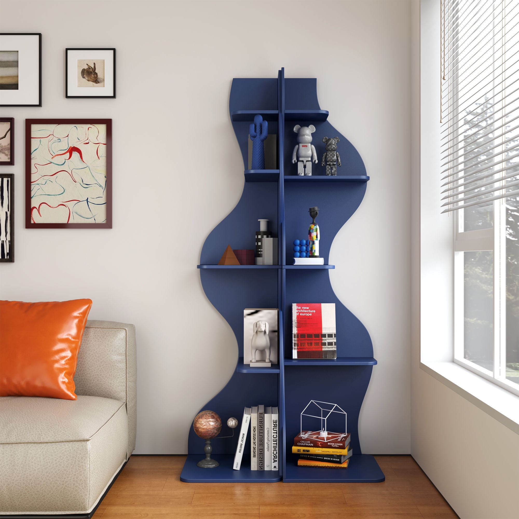 Yowos Corner Shelf, Modern 5-Tier Wall Corner Bookshelf, Set of 2 ...