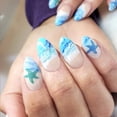 Yoyauz 24 Pieces Of Colorful Pressed Nails, Complete Set Of Almond ...