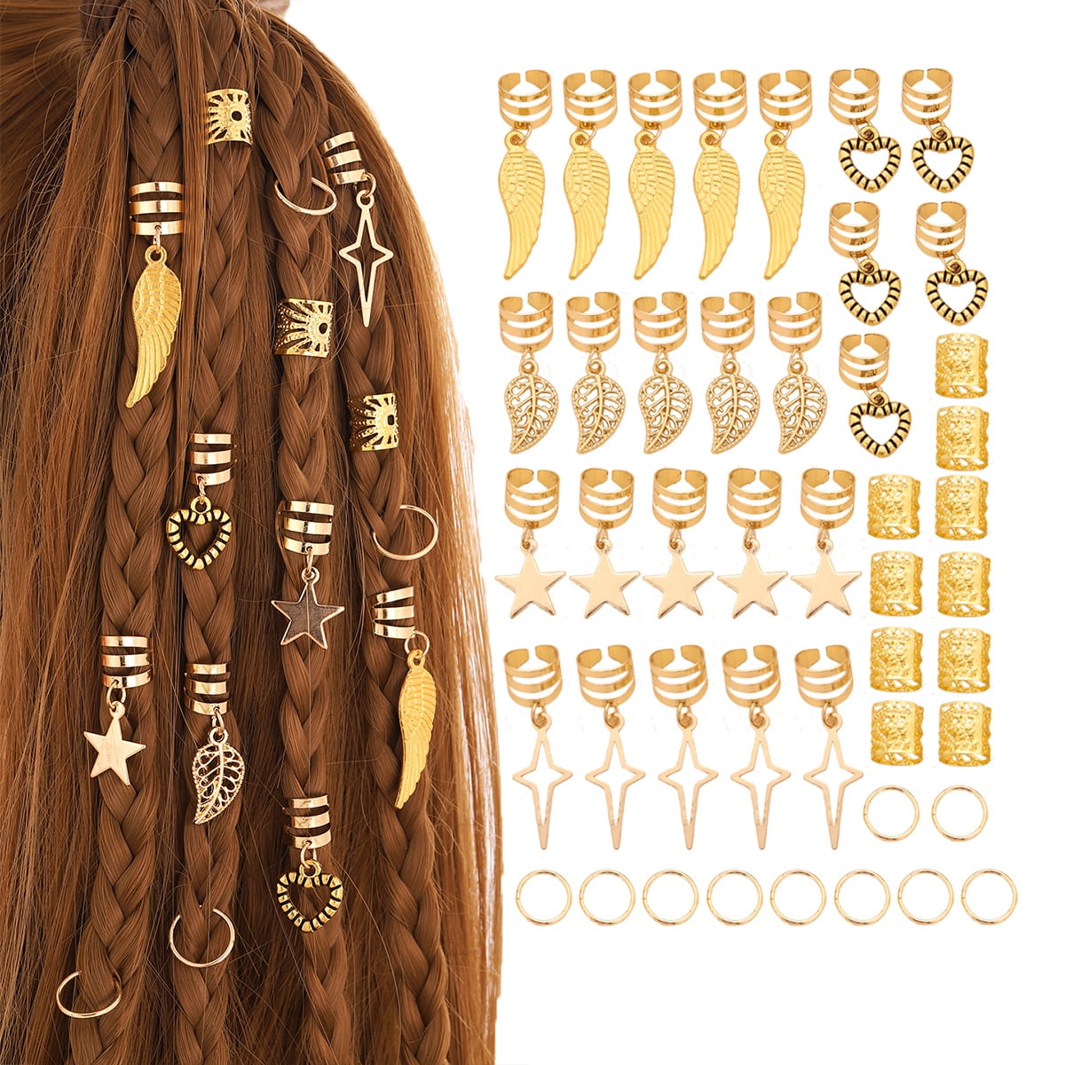 Yoyauz 45PCS Ladies Hair Bead Braids, Loc Hair Accessories, Hair Braids ...