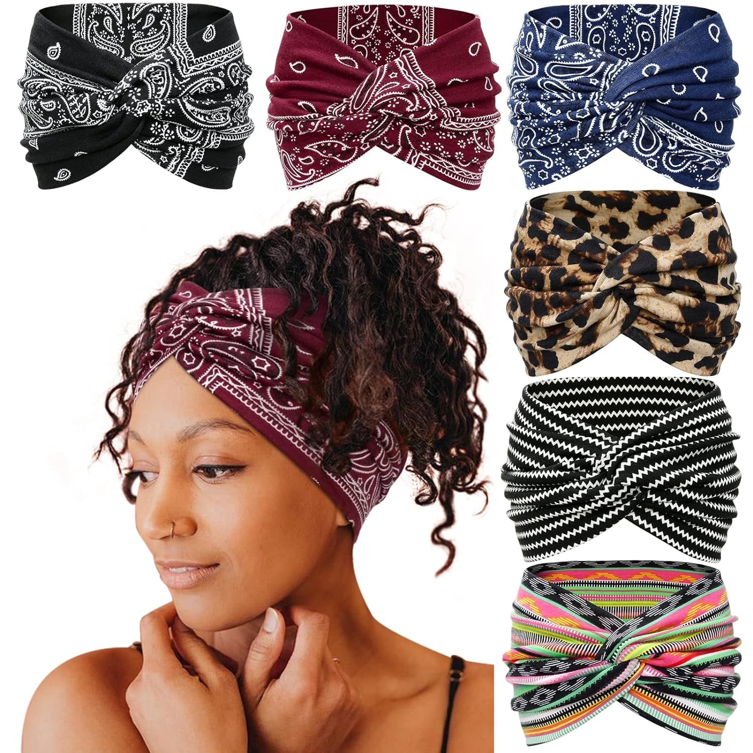 Yoyauz Boho Wide Headbands for Women Thick Turban Headbands Large ...