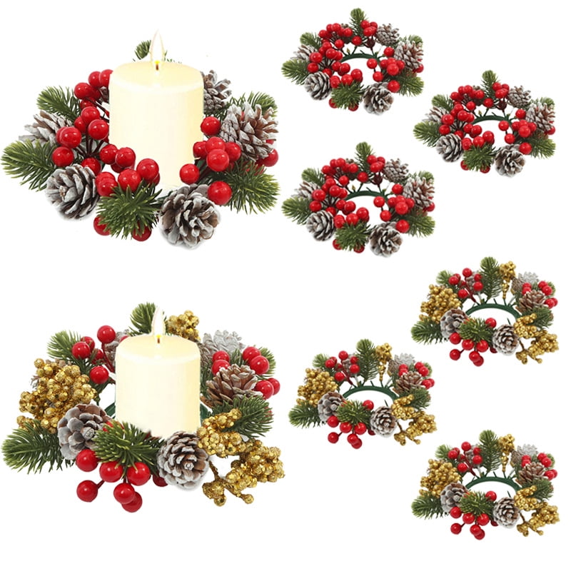 Yoyauz Christmas Candle Wreaths Wreaths Small Christmas Kitchen ...
