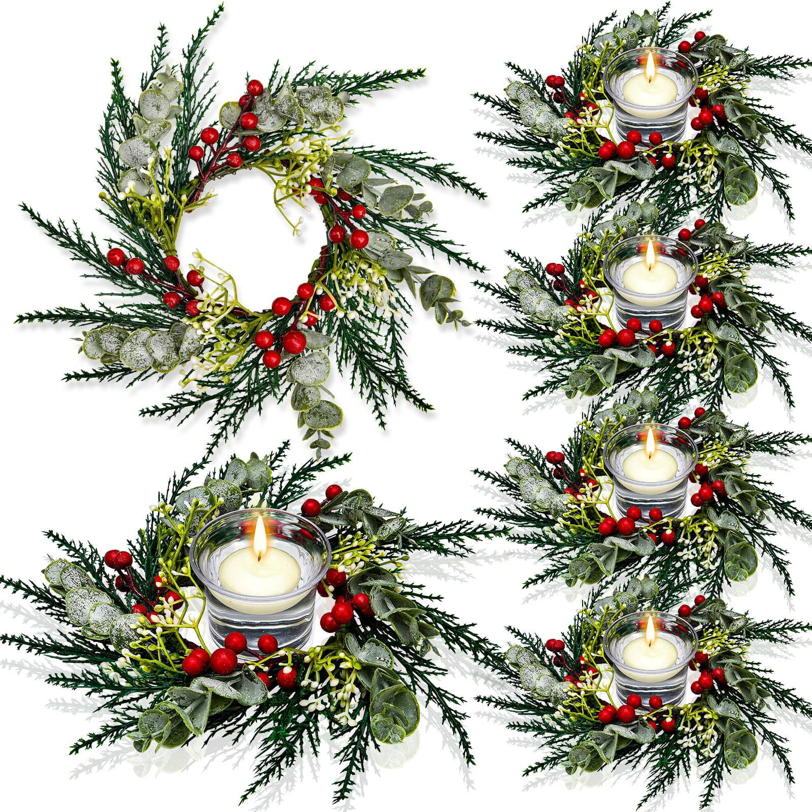 Yoyauz Christmas Candle Wreaths Wreaths Small Christmas Kitchen ...