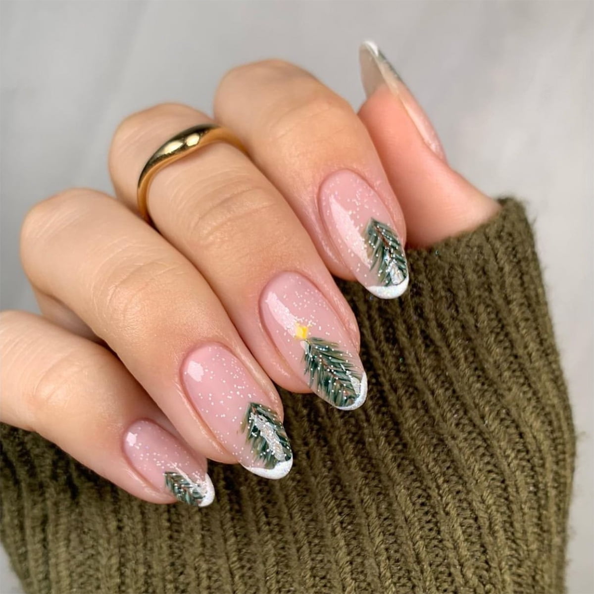 Yoyauz Coffin Pressed Nails Fake French Nails Full Coverage Acrylic ...