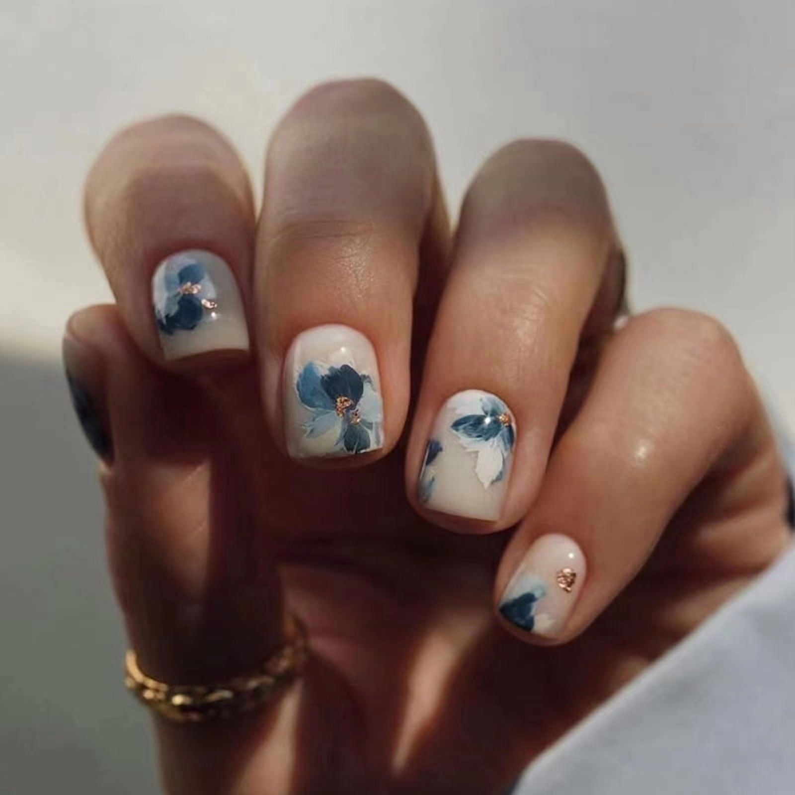 Yoyauz Coffin Pressed Nails Fake French Nails Full Coverage Acrylic ...