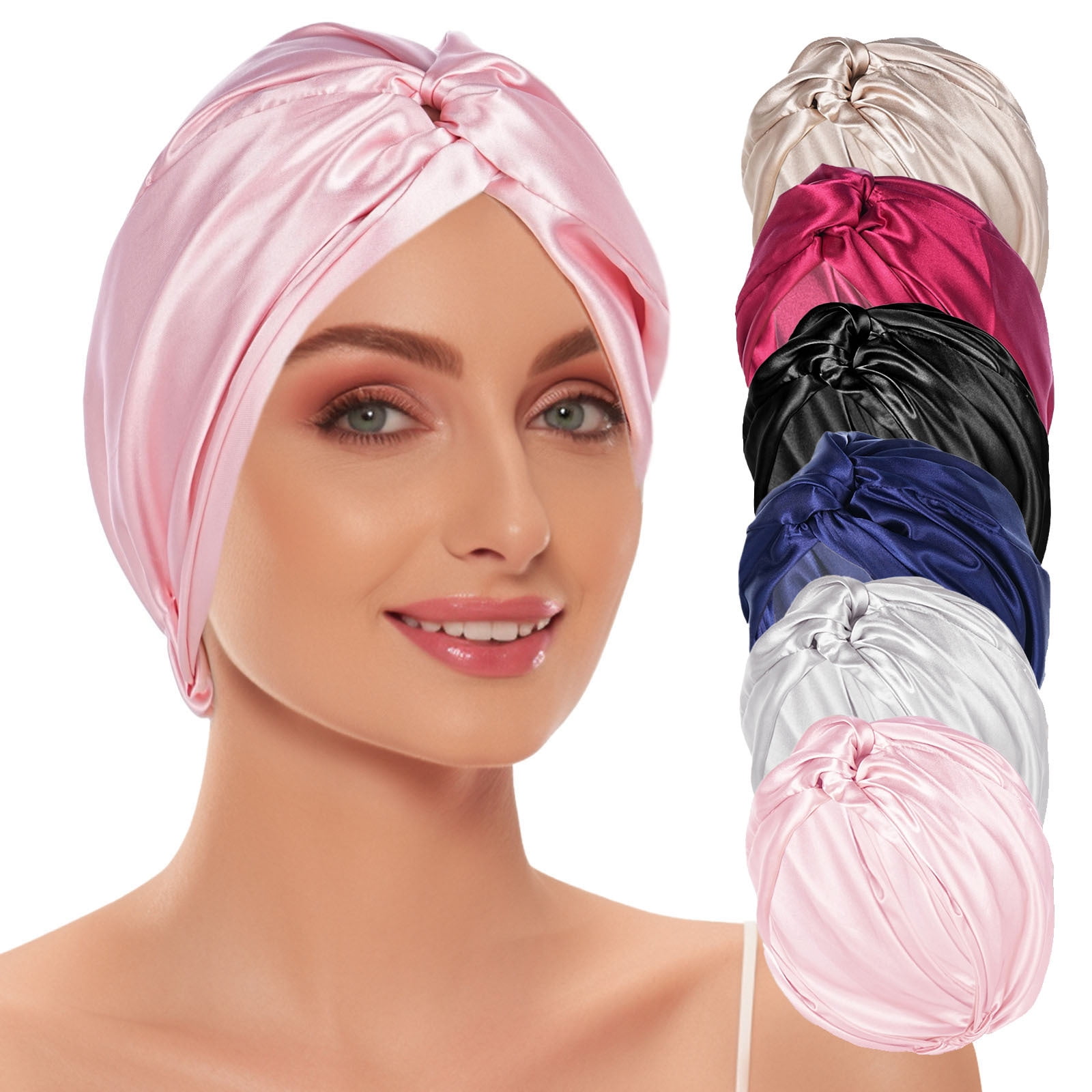 Yoyauz Coloured Caps, Silky Nightcaps, Adjustable Satin Caps, Suitable ...