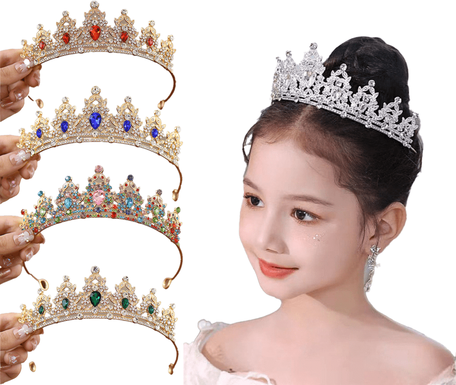 Yoyauz Kids Crystal Headgear for Kids Girls Princess Outfit Rhinestone ...