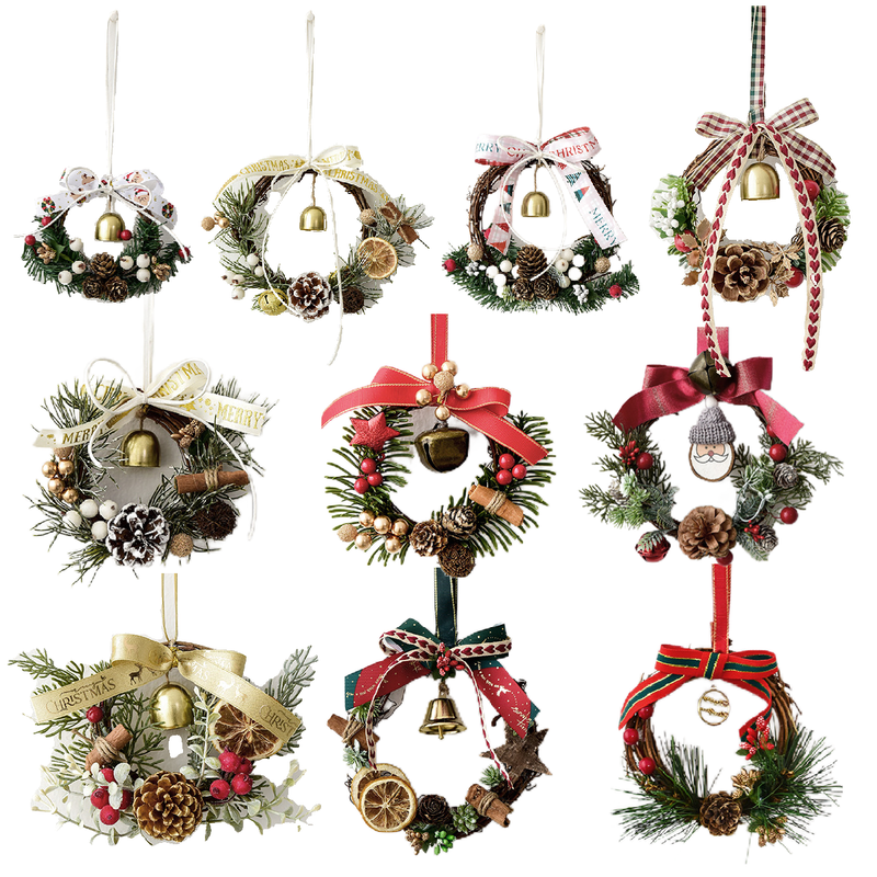 Yoyauz Mini Christmas Wreaths with Dried Orange Slices Cinnamon Sticks ...