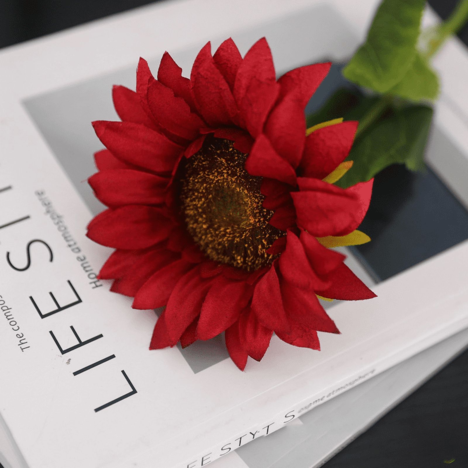 Yoyauz Single-branch Sunflower Artificial Flower Home Living Room ...