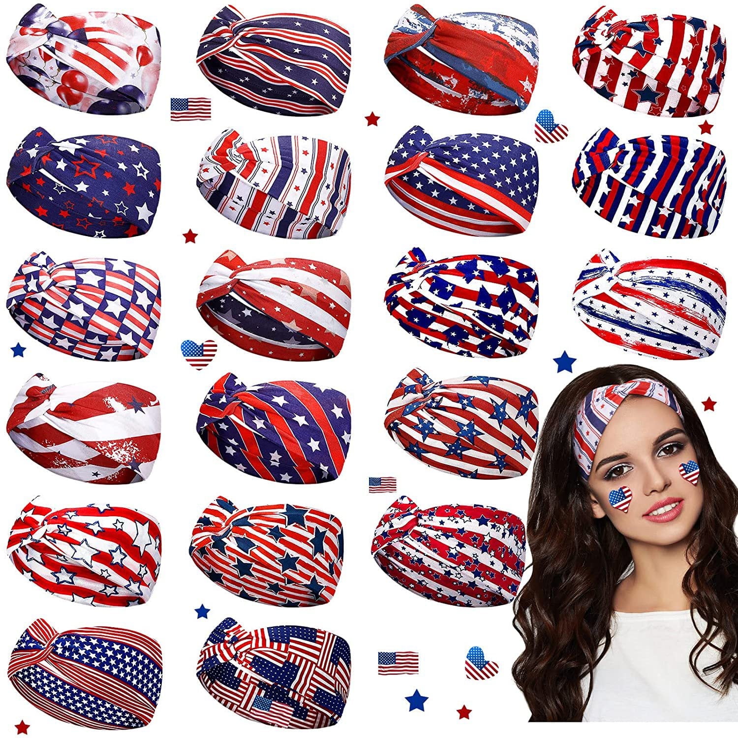 Yoyauz Women's American Flag Independence Day Star Elements Headband ...