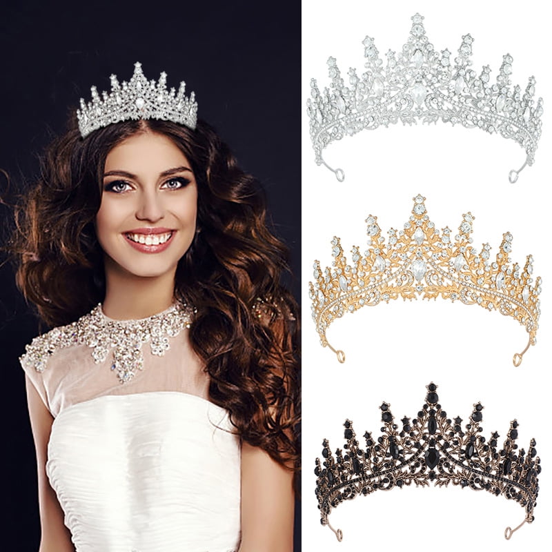 Yoyauz Women's Gemstone Crowns and Crowns, Crystal Queen Crowns, Silver ...