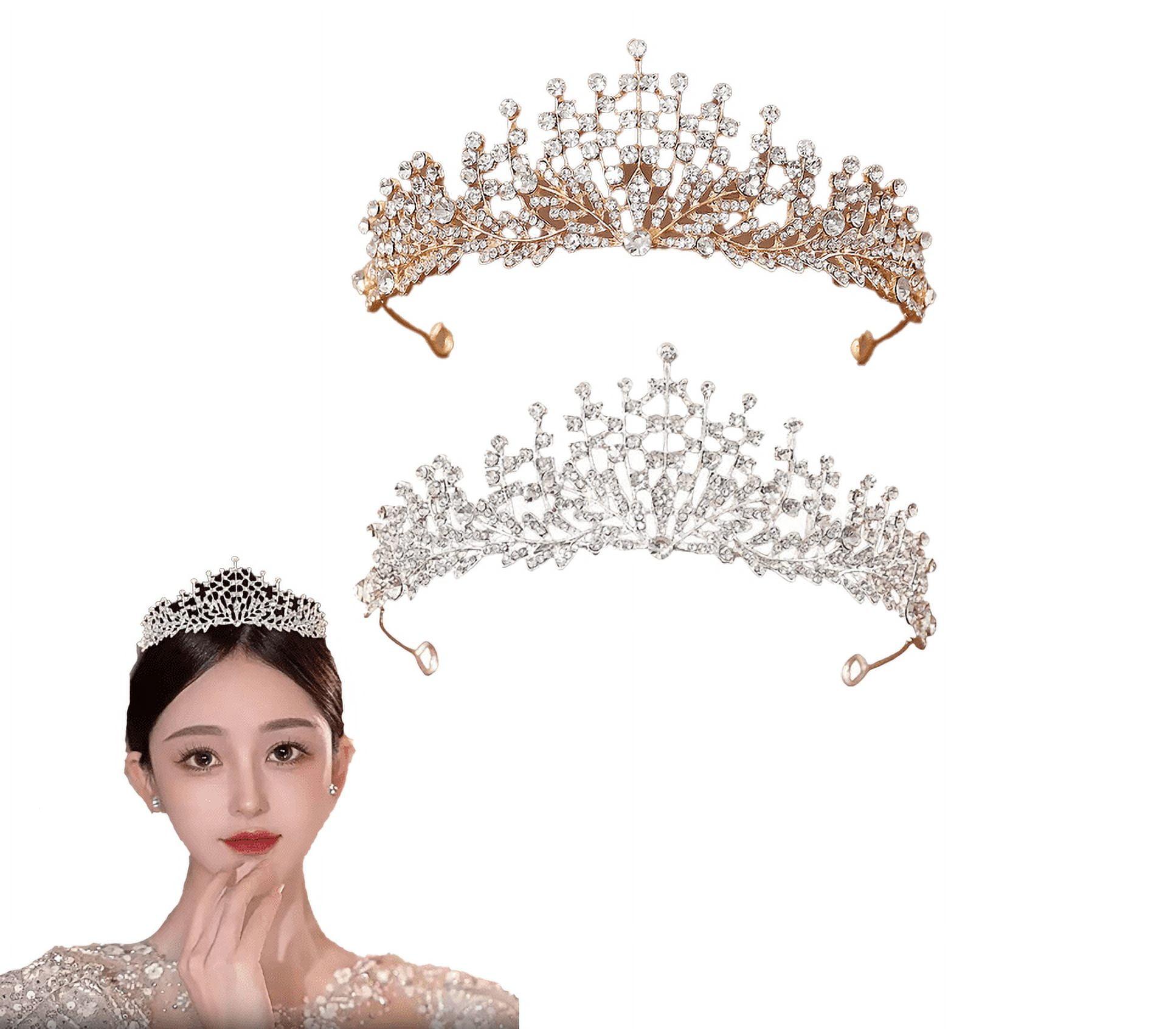 Yoyauz Women's Gold Crown Crystal Princess Tiara Crystal Queen's Crown ...