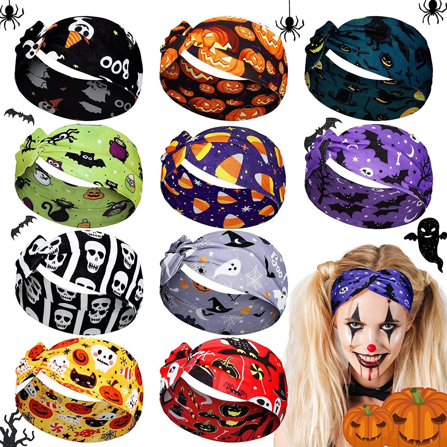Yoyauz Women's Halloween Headband, Holiday Hijab, Elastic Knot, Turban ...