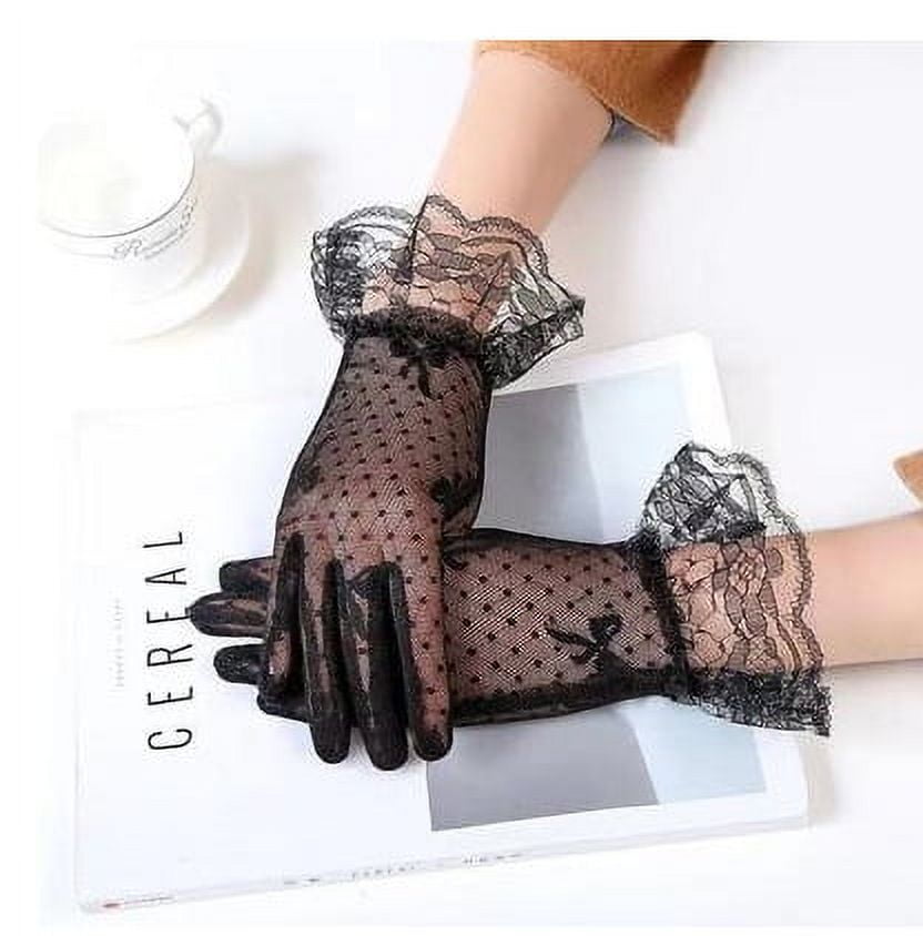 Yoyauz Women's Lace Gloves, Ladies Tea Party Gloves, Elegant Short ...
