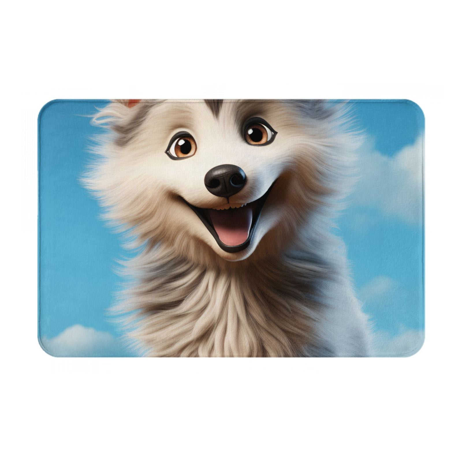 Yoyoae Blue Sky Cute Wolf Print Front Door Mat Outside Entrance,16''*24 ...