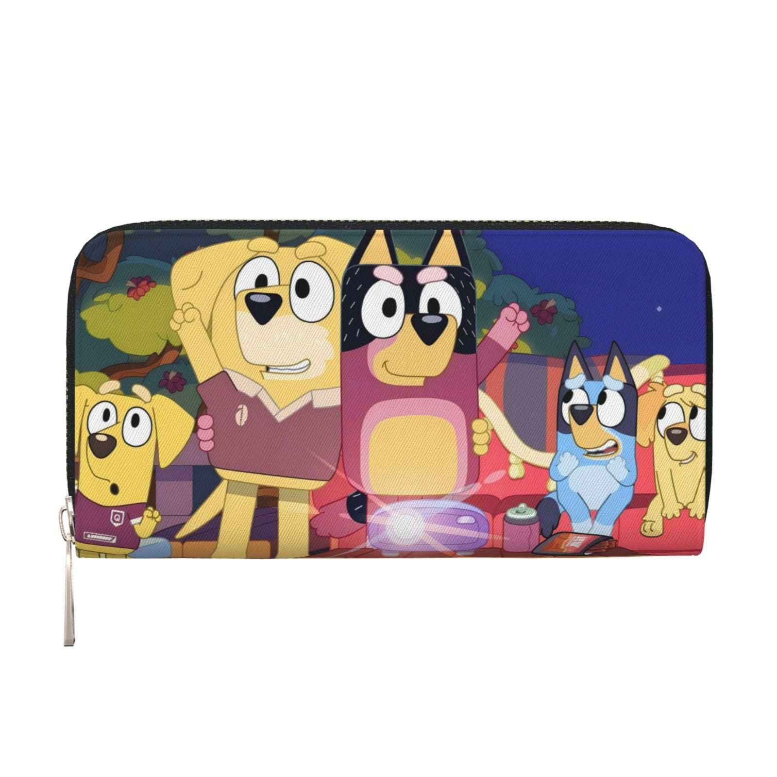 Yoyoae Bluey Pattern Leather Long Wallet,Cute Holder Slim Wallet with ...