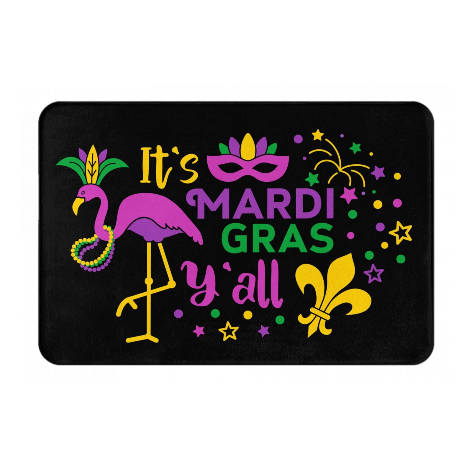 Yoyoae Mardi Gras with Flamingo Print Front Door Mat Outside Entrance ...