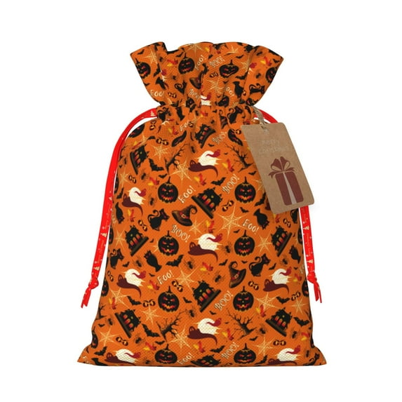 Yoyoae Retro Halloween Pattern Christmas Burlap Gift Bags with ...