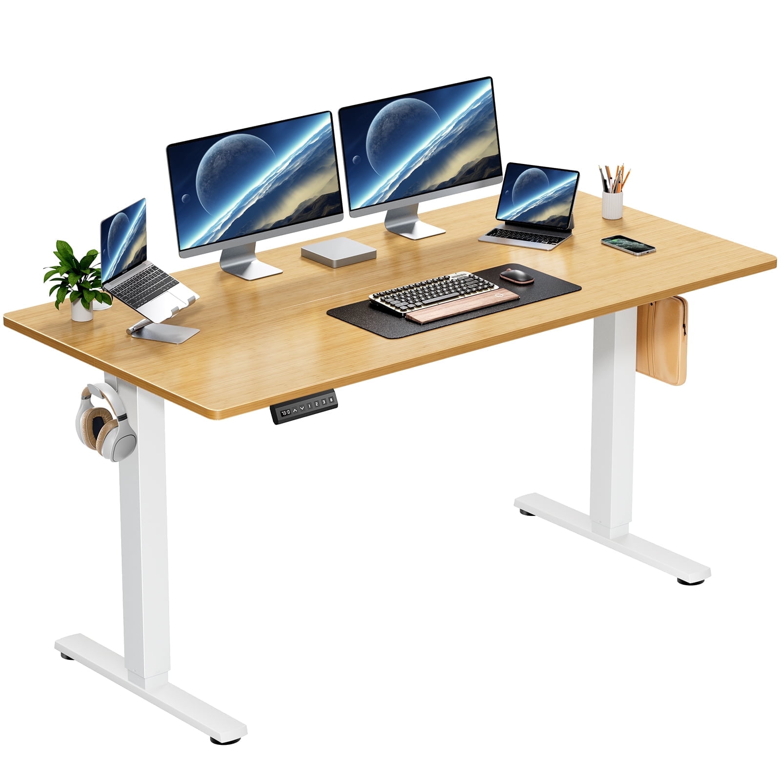 Yoyomax Power Sit-Stand Desk, Electric Height Adjustable 63x24 ...