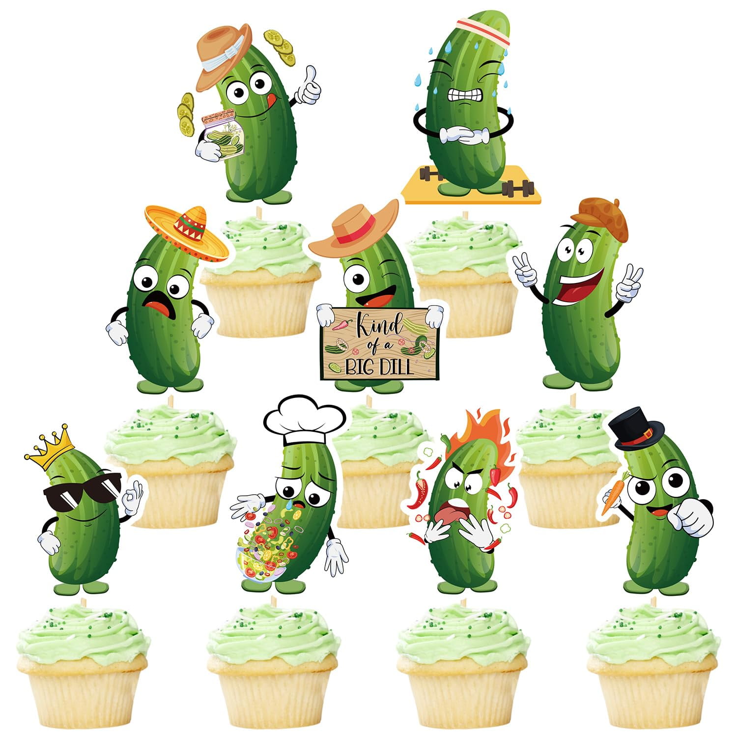 Yoyuspy Pickle Birthday Party - RST1 36PCS Pickle Birthday Cartoon Kind ...
