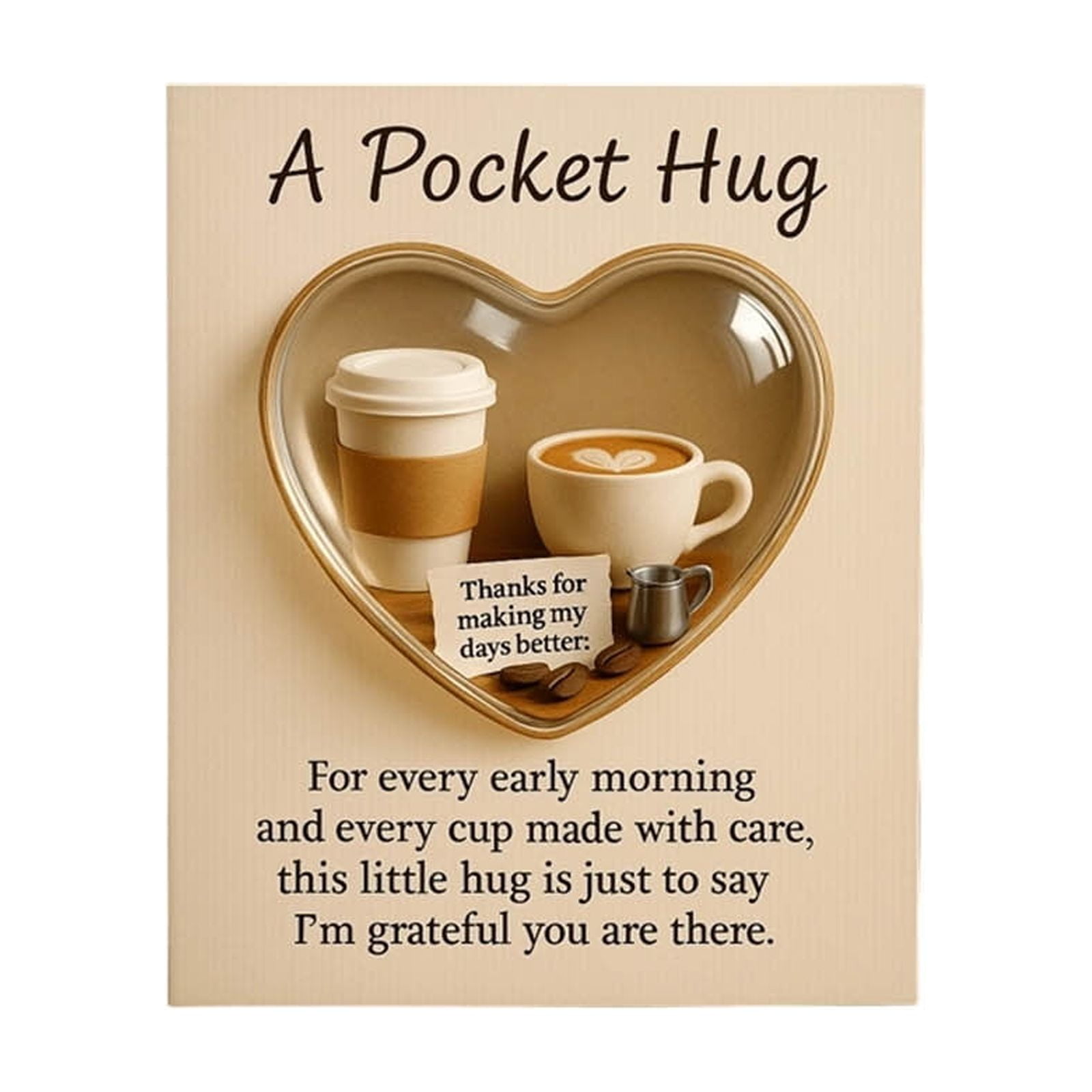 Yoziaaoa 1 Pcs Coffee Pocket Heart, Kitchen Decor Gift Card, Themed ...