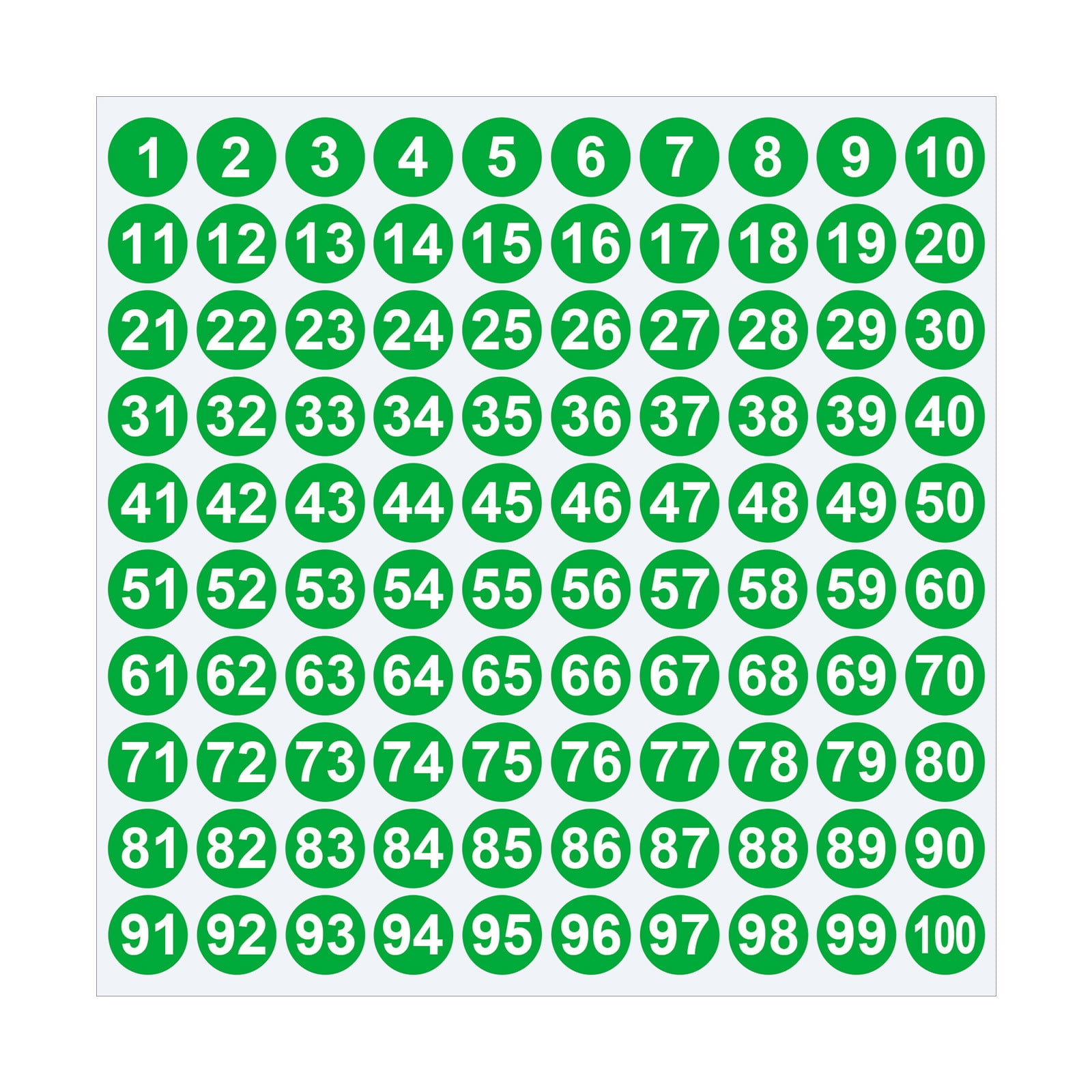 Yoziaaoa 1 Pcs Vibrant Multi-Color Number Sticker Sheets from 1 to 100 ...